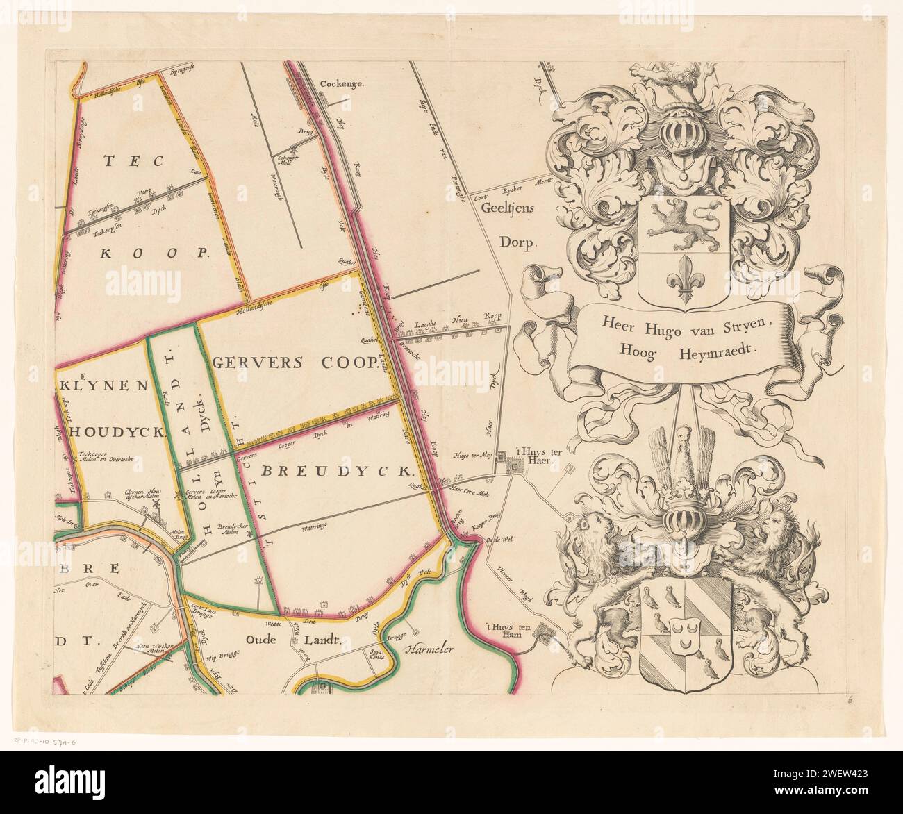 Map of the Water Board of Woerden (sixth part), Justus Vinckboons ...