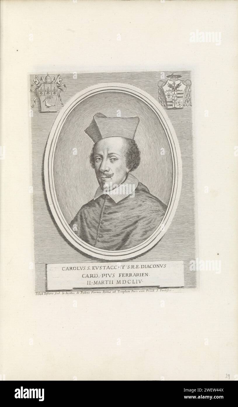 Portrait of Cardinal Carlo Pio, 1658 print Portrait of Cardinal Carlo ...