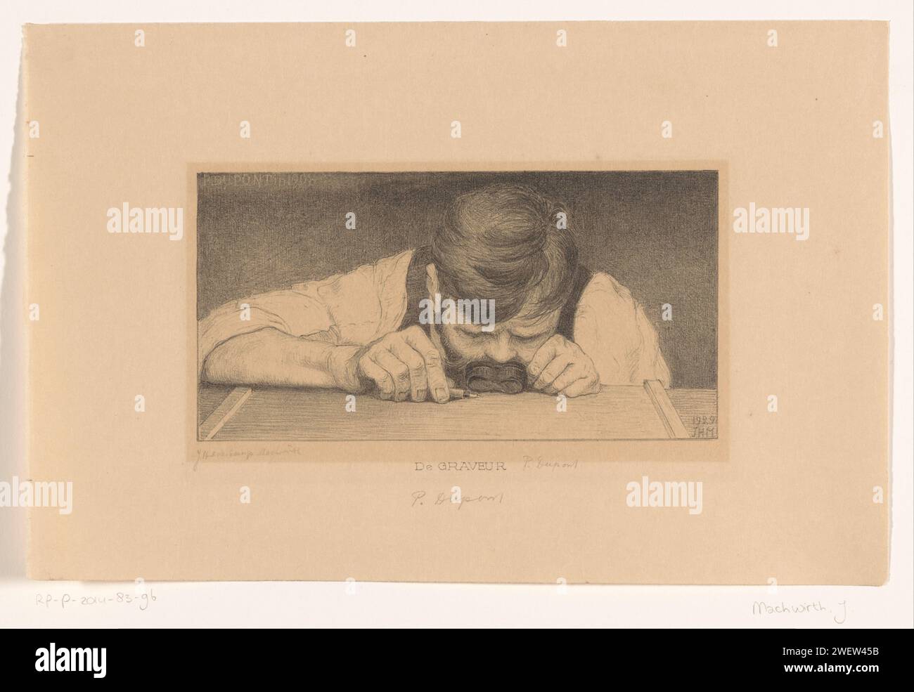 De Graveur, 1929 print The engraver Pieter Dupont at work in 1908 ...