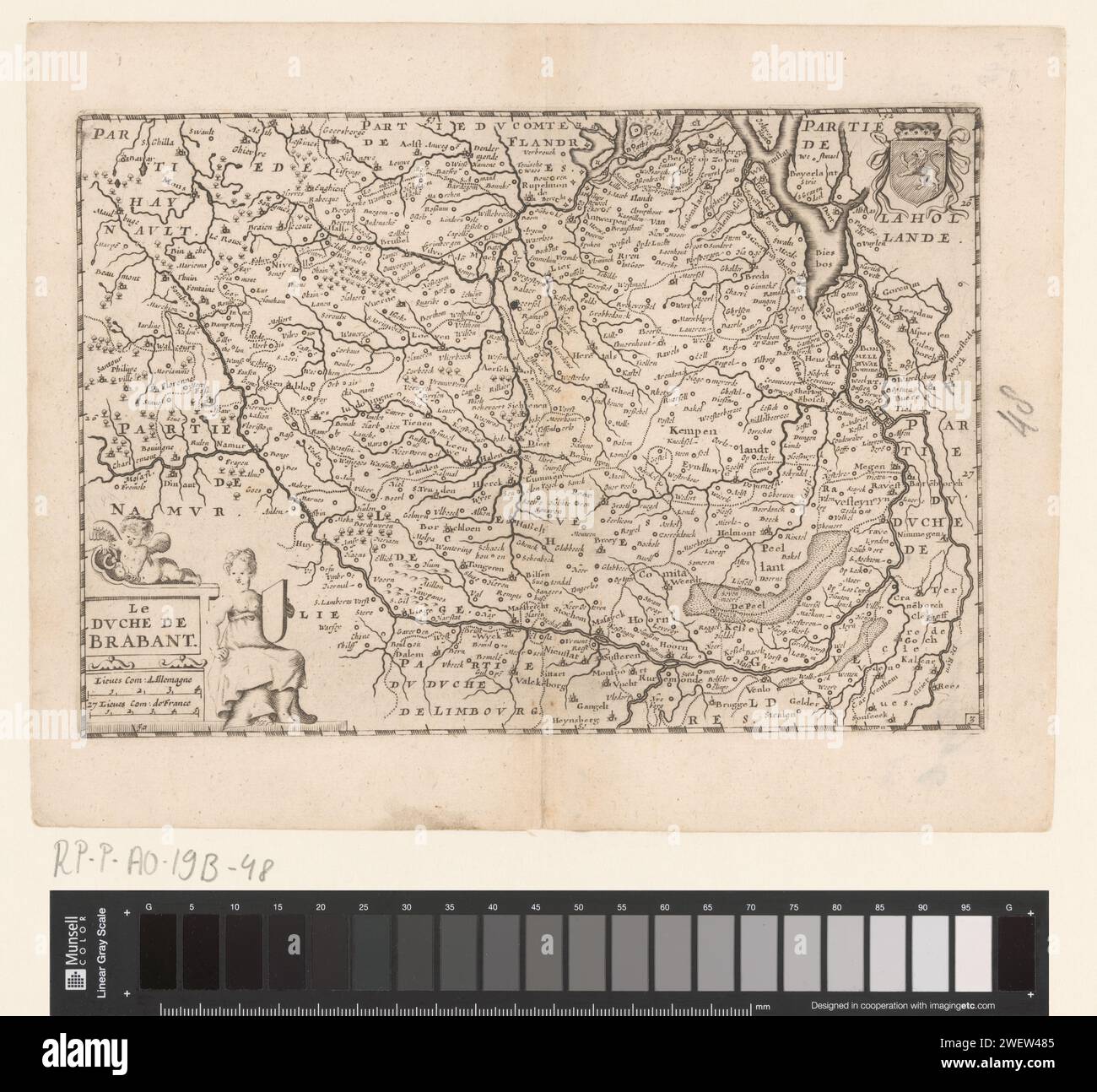 Map of the Duchy of Brabant, c. 1660 - 1696 print Map of the Duchy of Brabant. Bottom left the ...