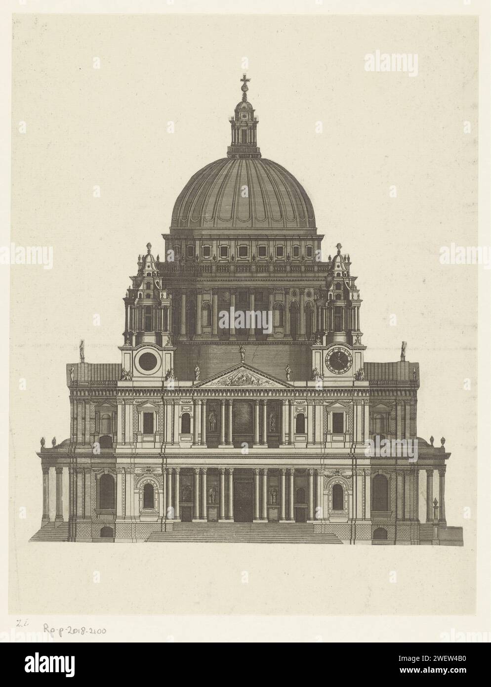 View of St Paul's Cathedral, in London, Anonymous, 1710 - 1750 print ...