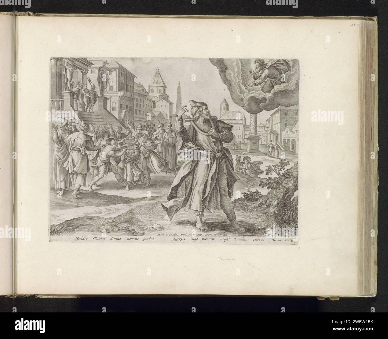 God appears to Jeremiah, Antonie Wierix (II), After Maerten de Vos ...