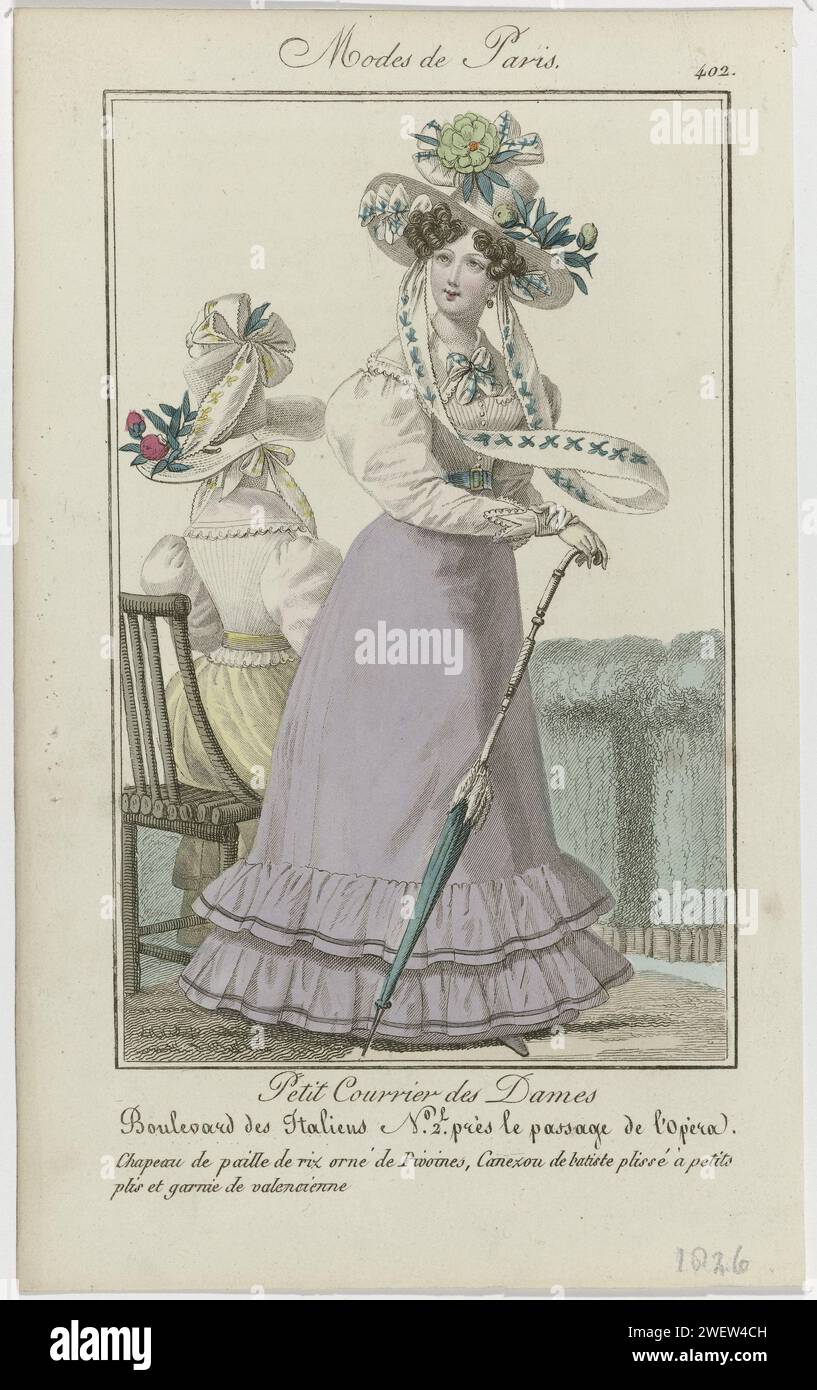 Small mail of the ladies, 1826, no. 402: rice straw hat (...), 1826 ...