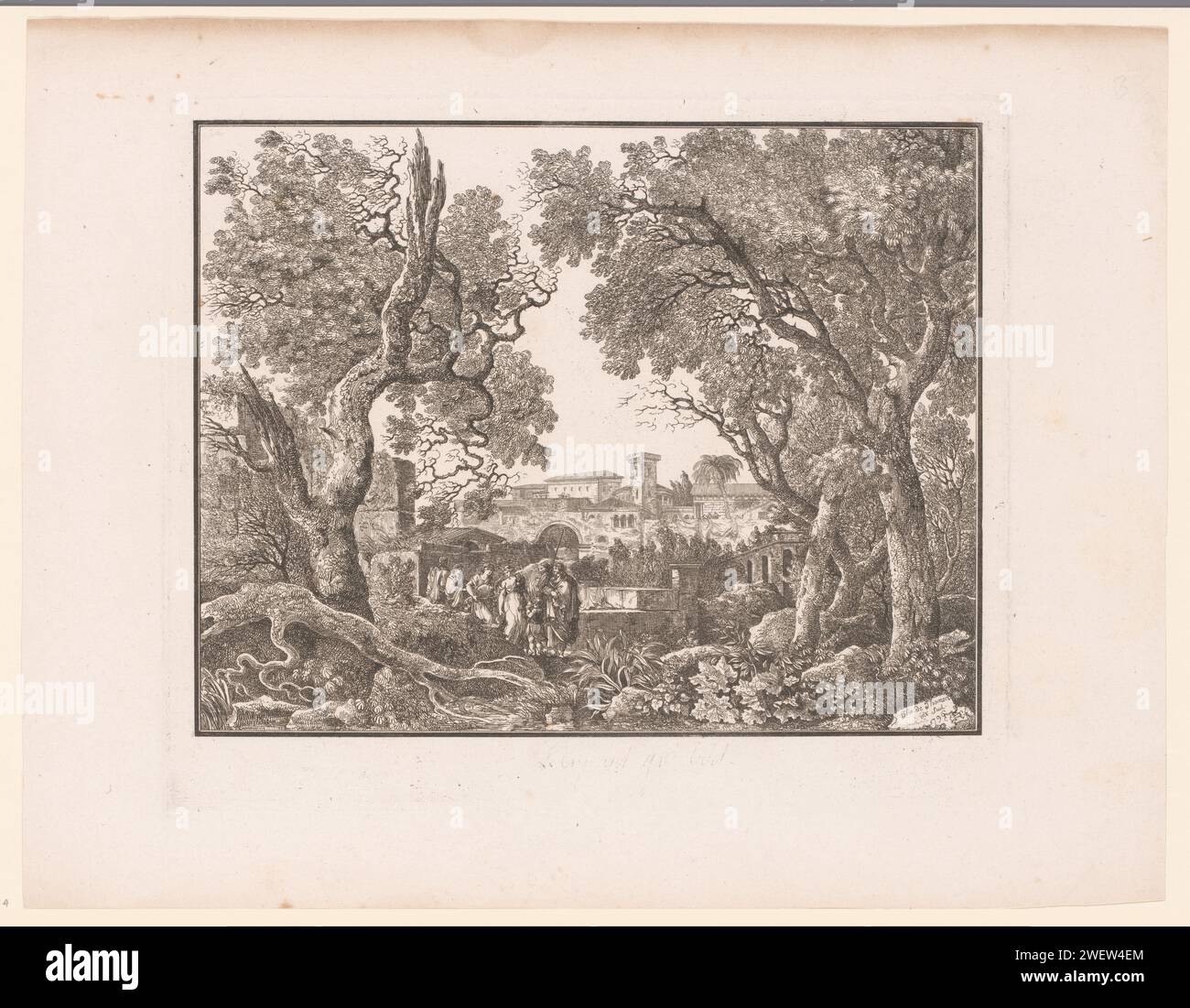 Landscape with a city in the background, Henri Thomann, 1796 print ...