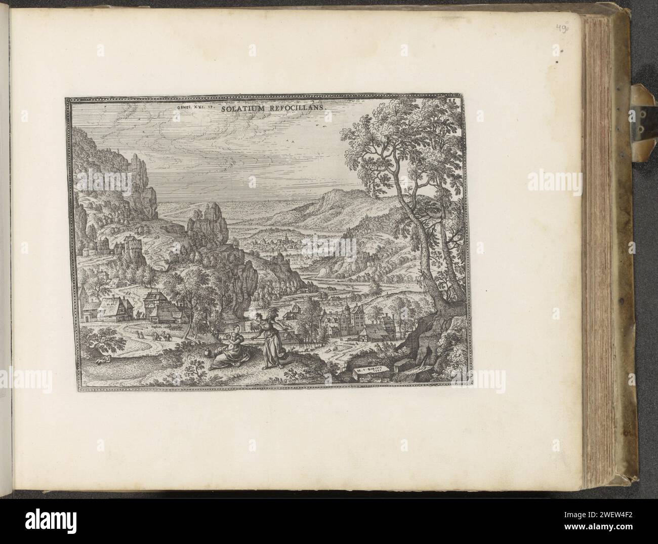 Landscape with Hagar and the Engel, 1653 - 1654 print Landscape with Hagar in the middle, the ...