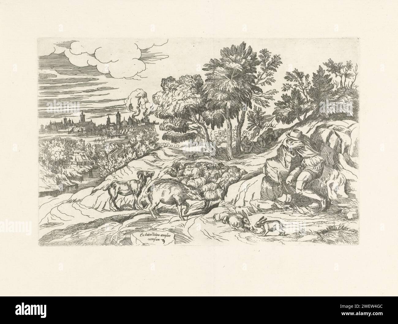 Sleeping Herders, Valentin Lefèbvre, After Titian, 1680 - 1749 print ...