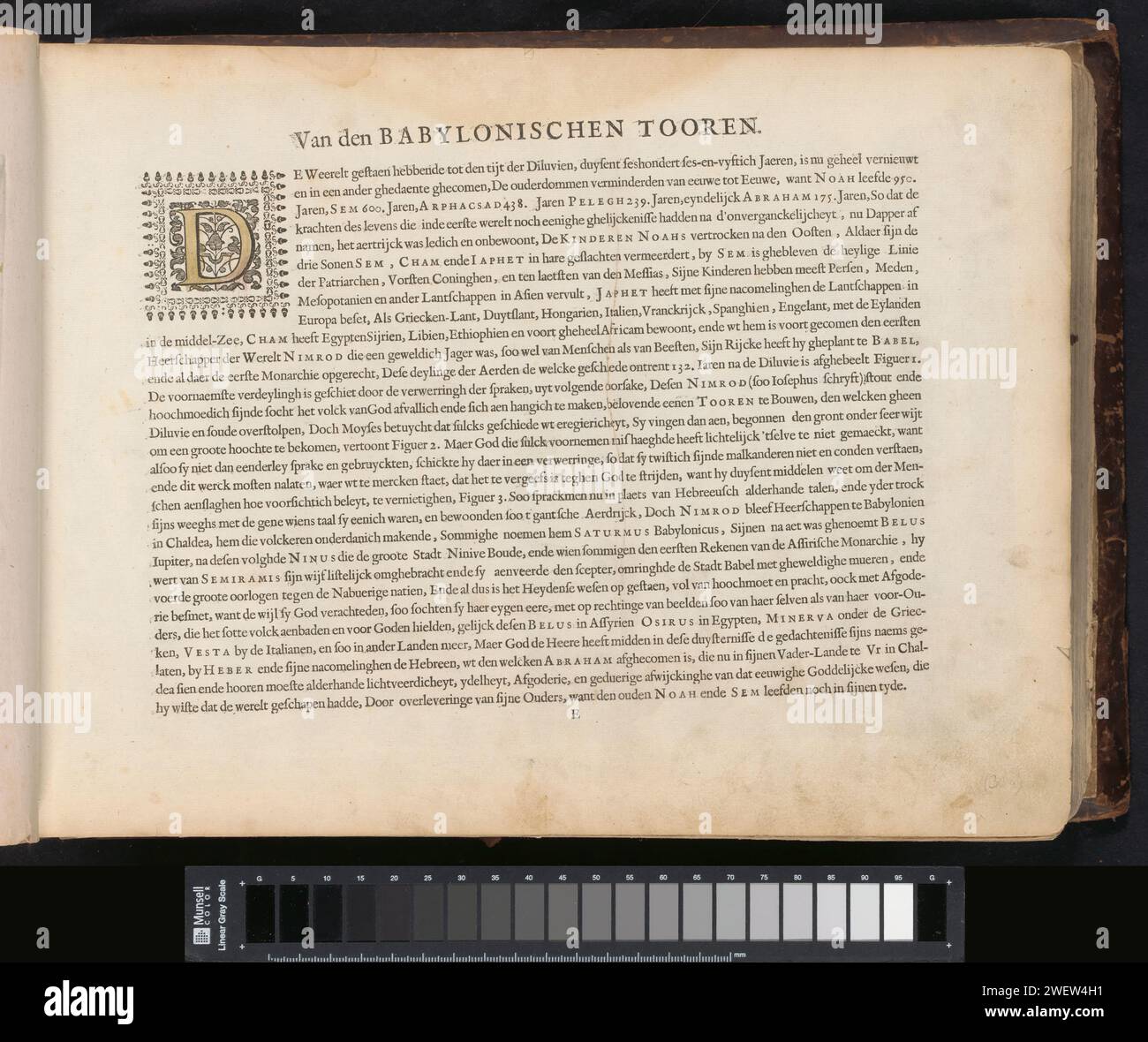 Van den Babylonic Tooren, 1646 text sheet Text sheet with a series of ...