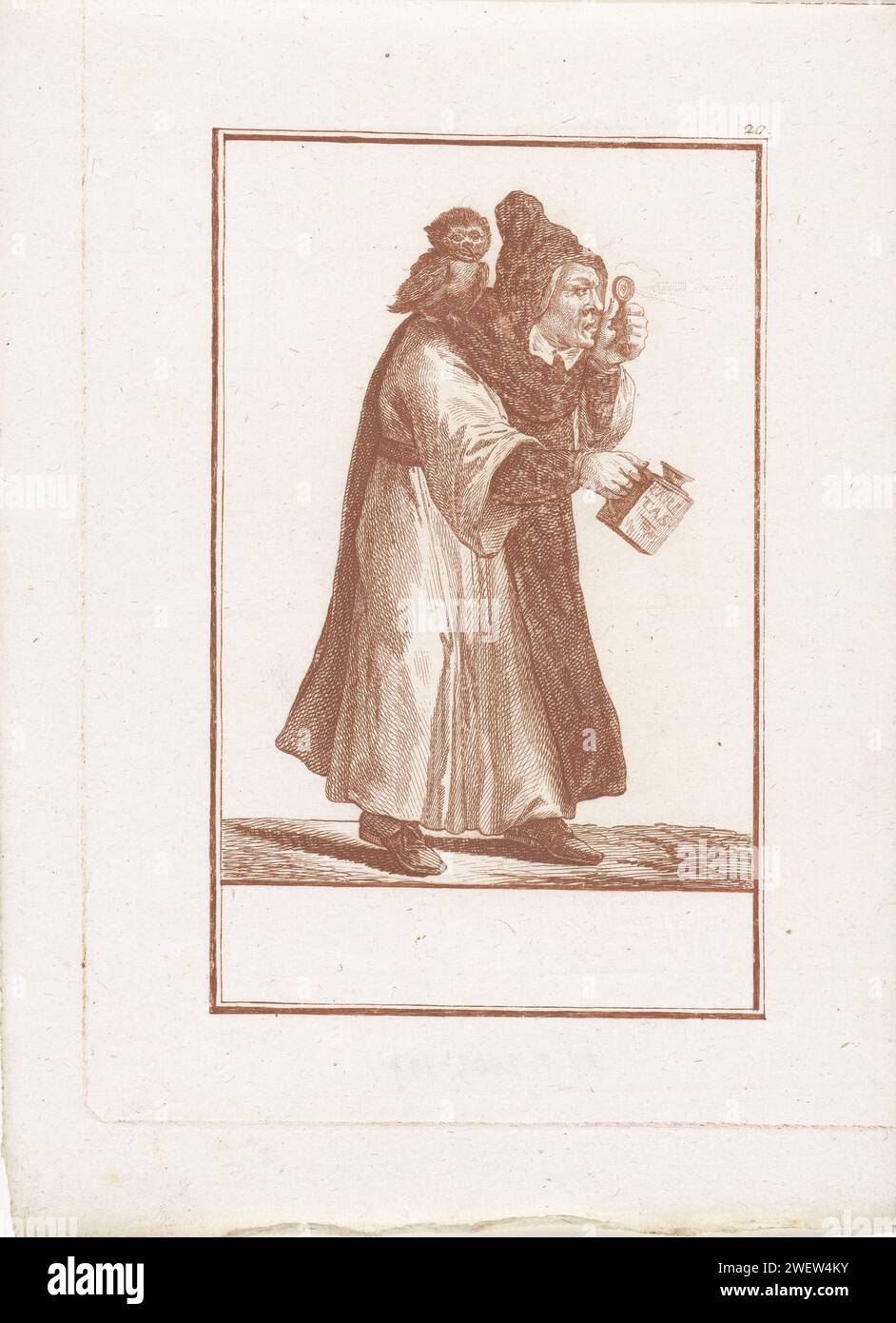 Standing monk with collection box, Jacob Gole (attributed to), after ...