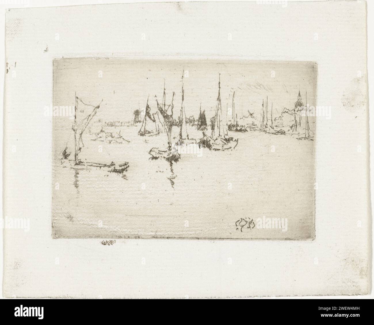 Boats at Dordrecht, James Abbott McNeill Whistler, 1884 print The Oude ...