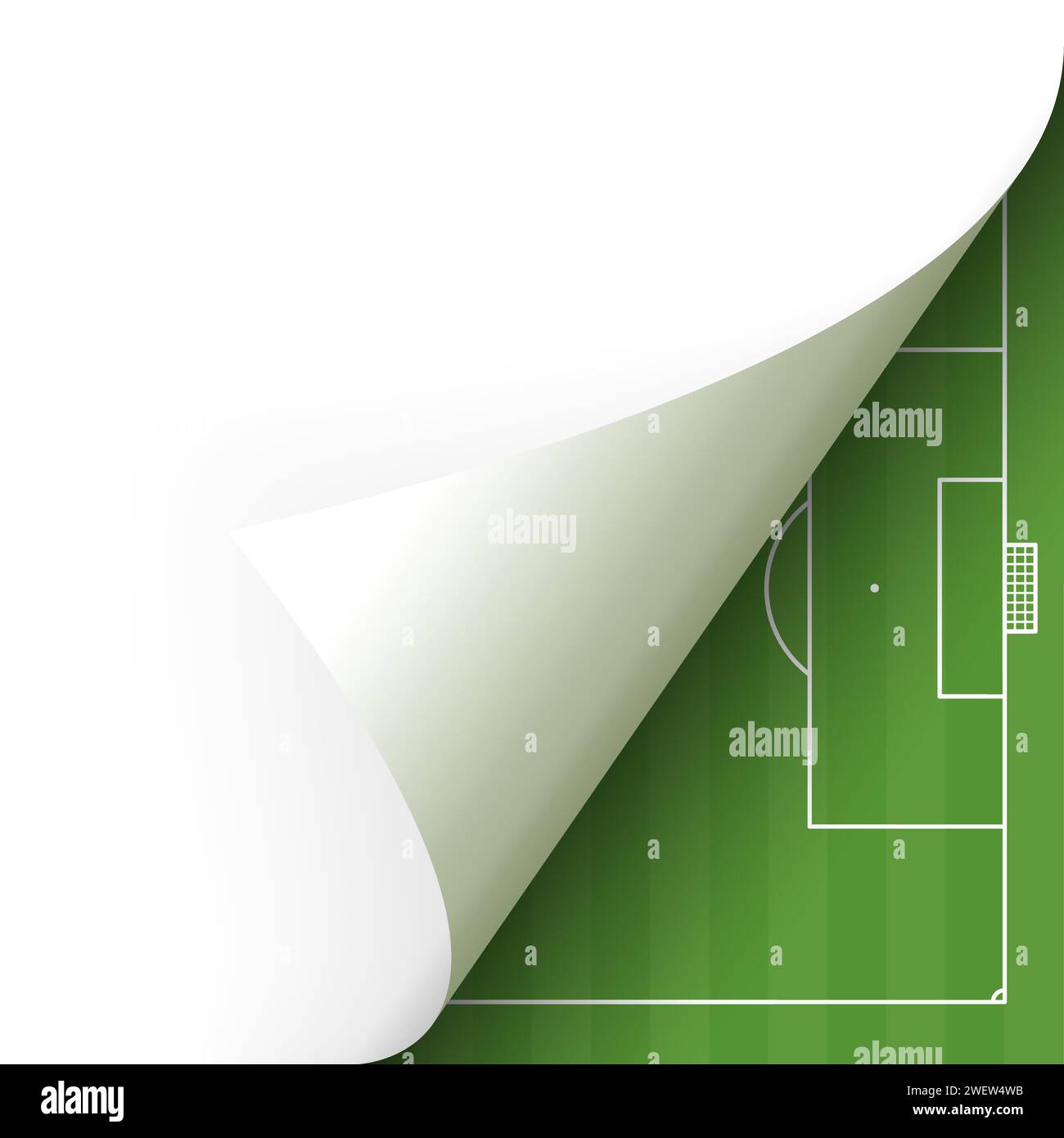 Paper lower right corner with green soccer field Stock Vector Image ...