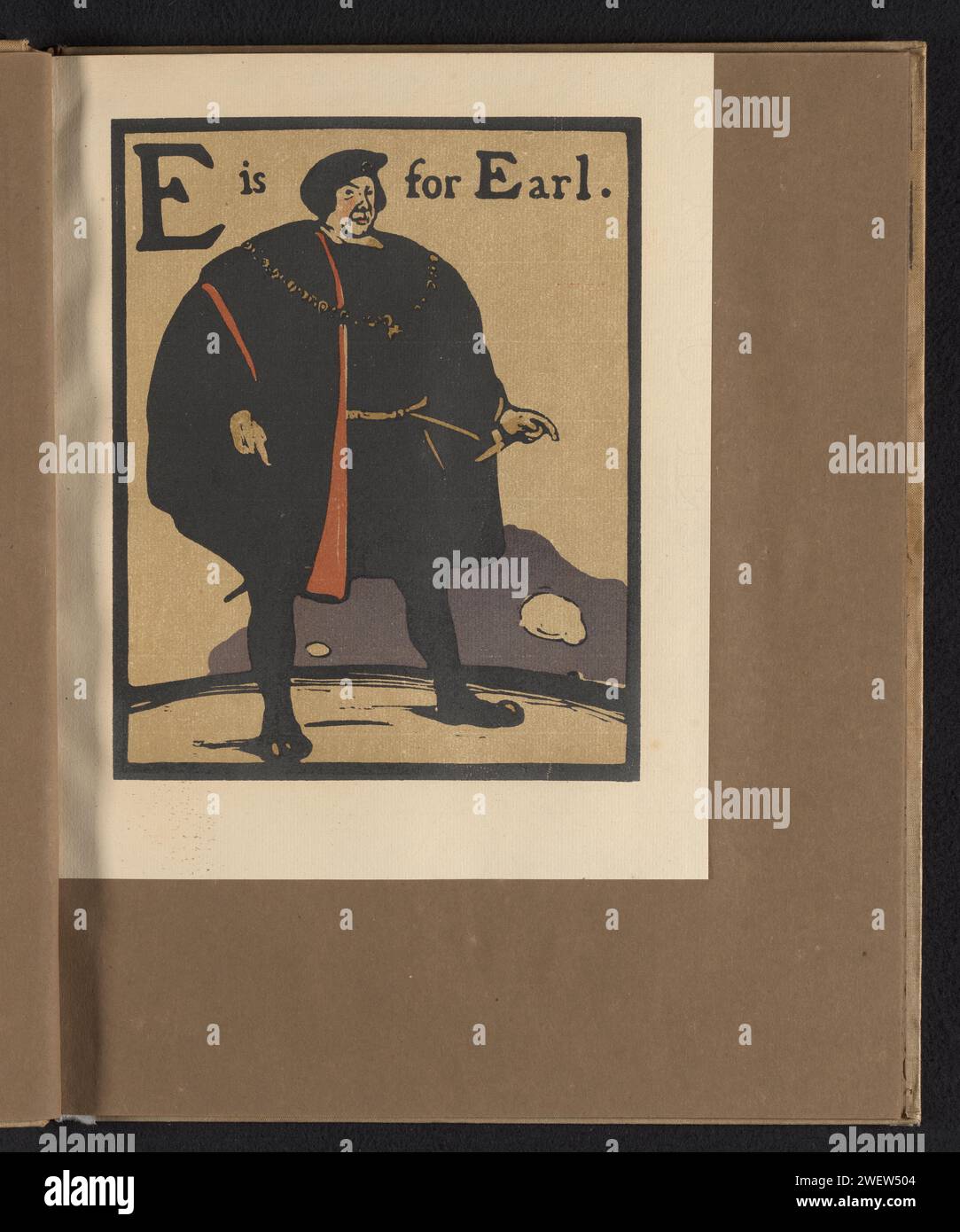 E is for Earl, William Nicholson, 1898 print Print is part of a book ...