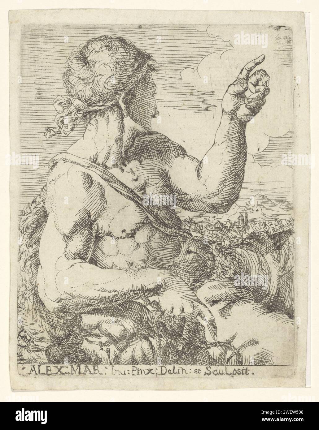 David with the head of Goliath, Alessandro Marchesini, c. 1690 - c ...