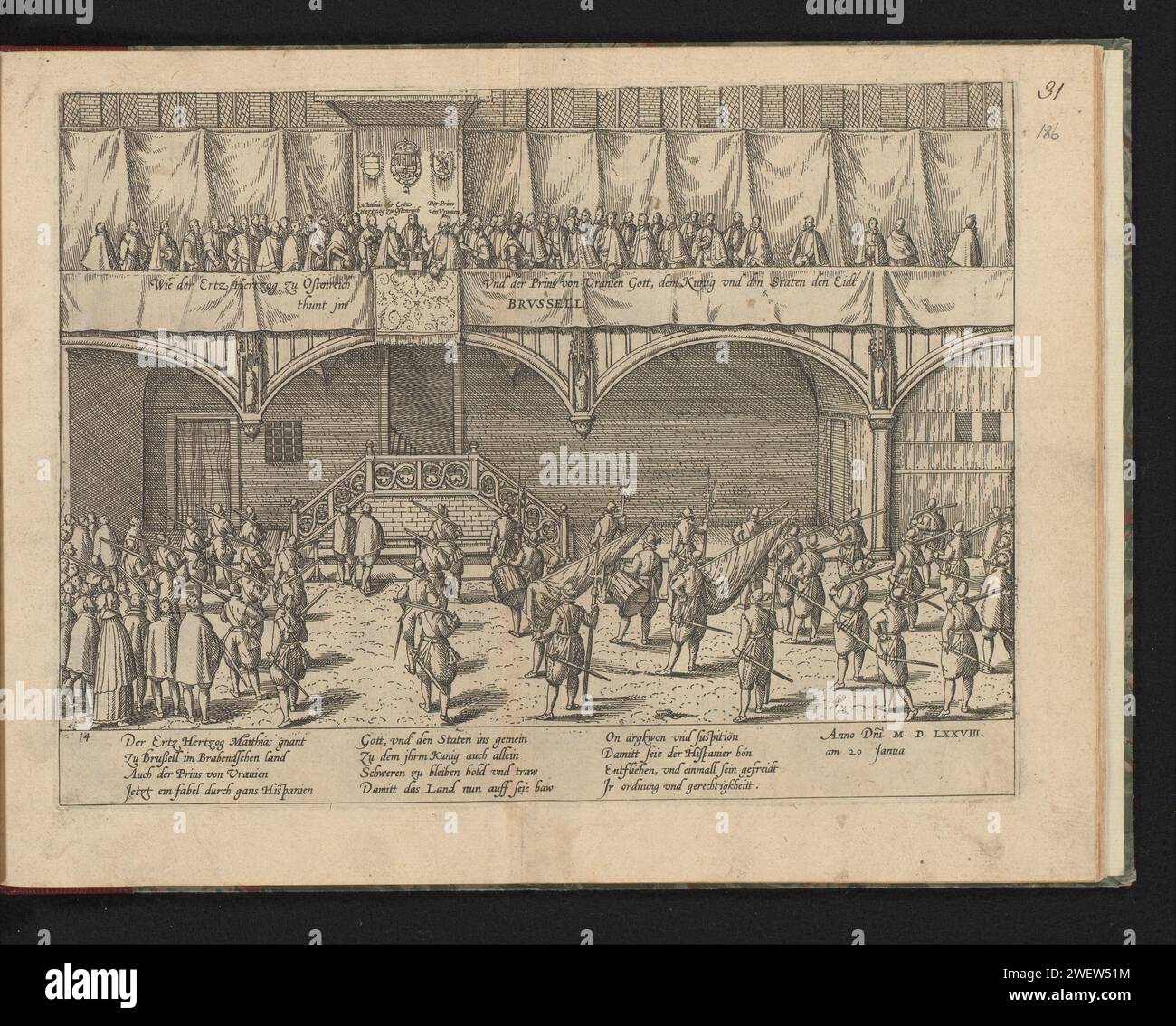 Matthias takes the oath as governor in Brussels, 1578, Frans Hogenberg ...