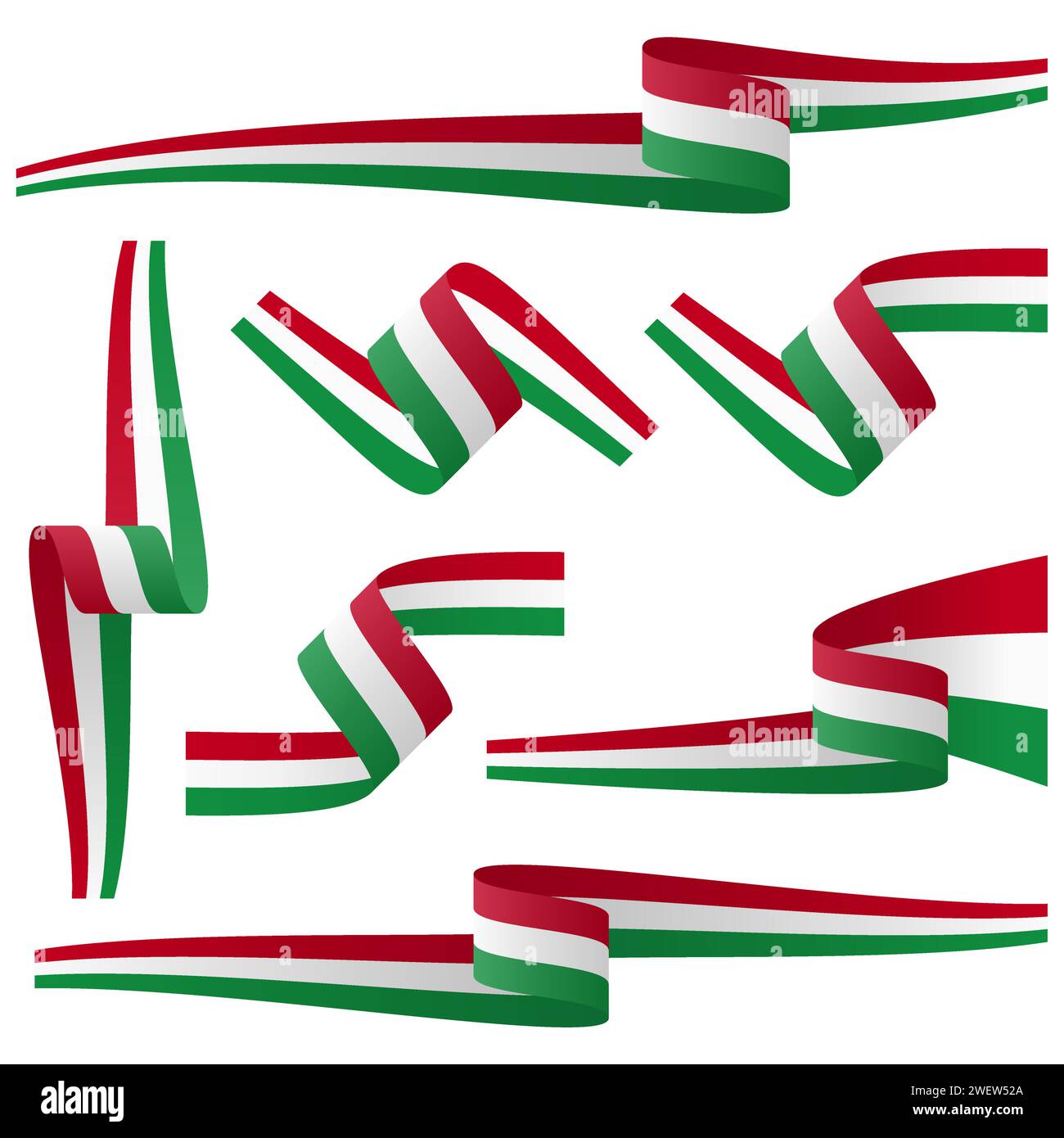 collection of seven different banners with hungarian country colors ...