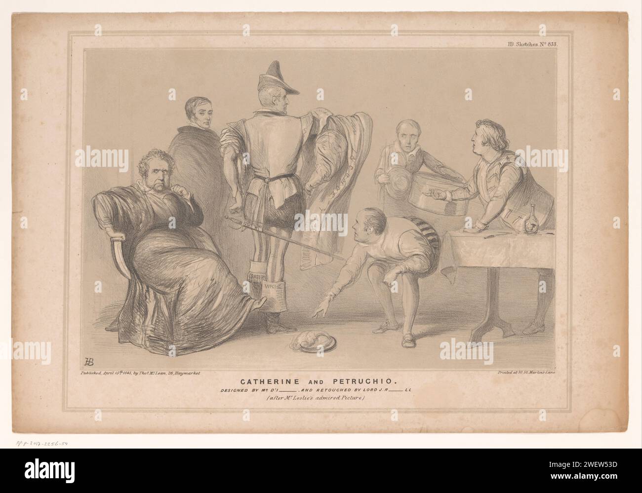 Spotprent met premier Robert Peel en Joseph Hume, John Doyle, after ...