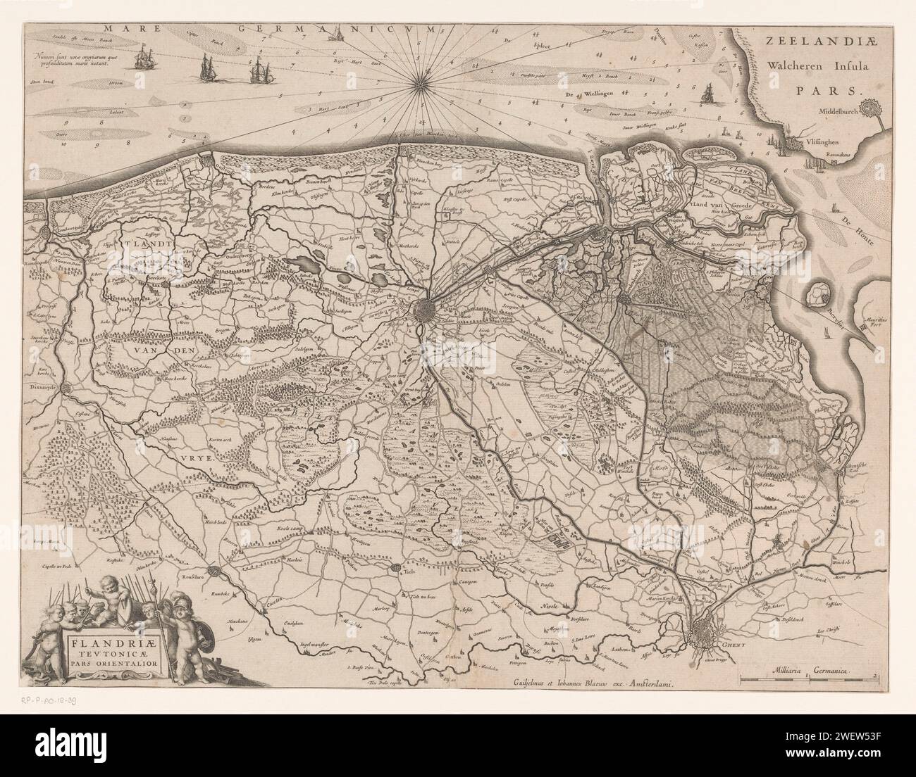 Map of the Brugse Vrije, Anonymous, 1631 - 1670 print Map of the Brugse ...