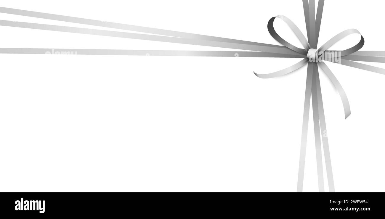 EPS 10 vector illustration of silver colored ribbon bow and gift band ...