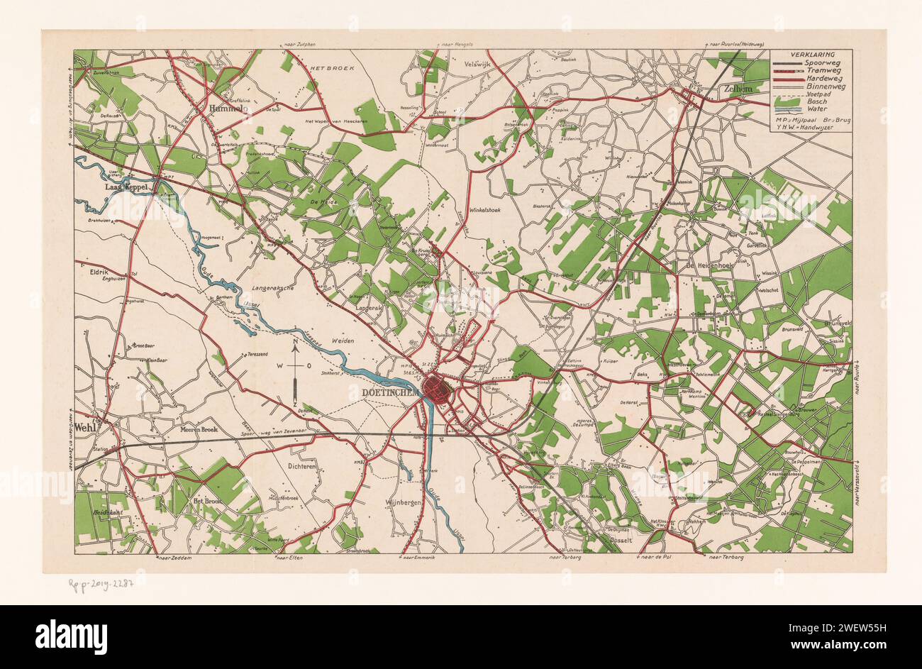 Map of the surroundings of Doetinchem, Anonymous, c. 1926 print paper ...