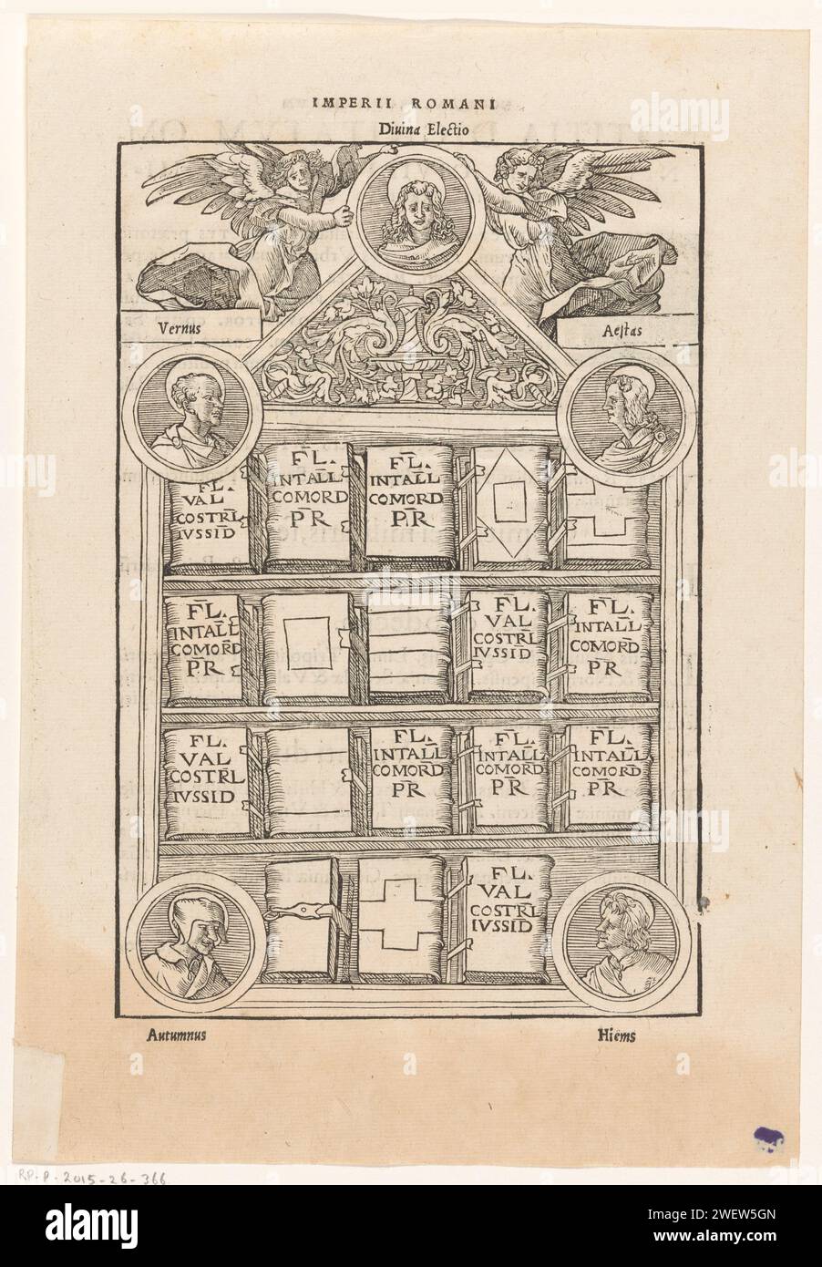Bookcase, 1552 print Presentation of a bookcase from Roman antiquity ...