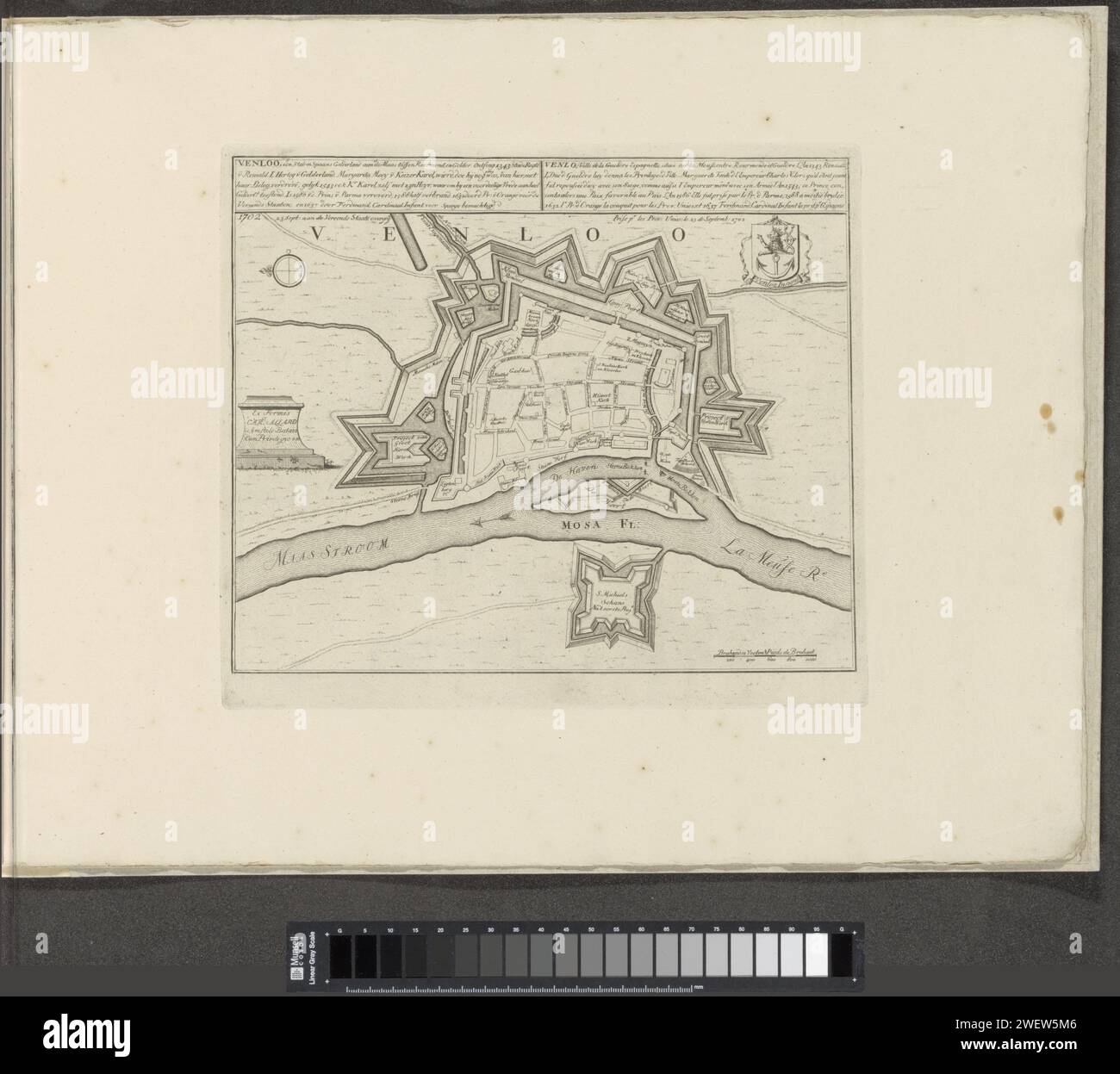 Map of Venlo, 1702 - 1733 print Map of the city of Venlo. After siege ...