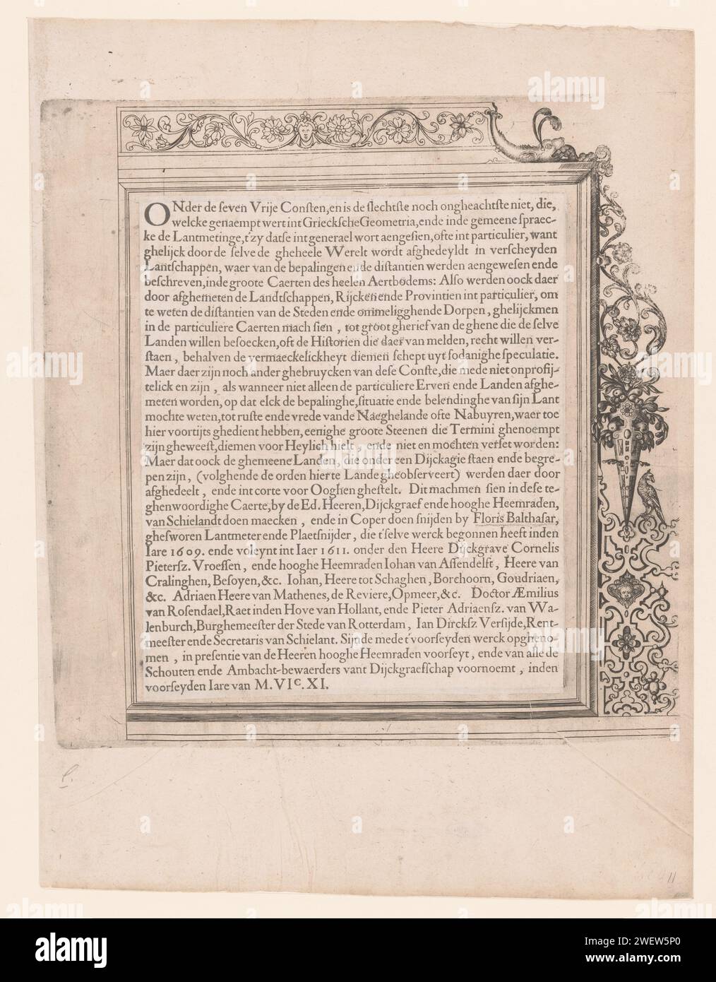 Map of the Schieland Water Board, descriptive text, Floris Balthasarsz ...