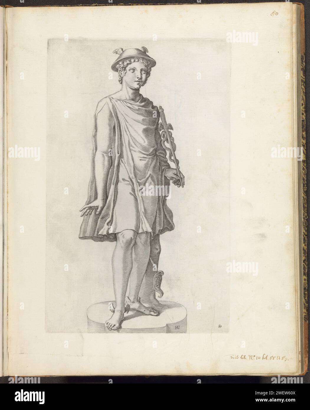 Statue of Mercury, 1636 - 1647 print Statue of Mercury with petasus on ...