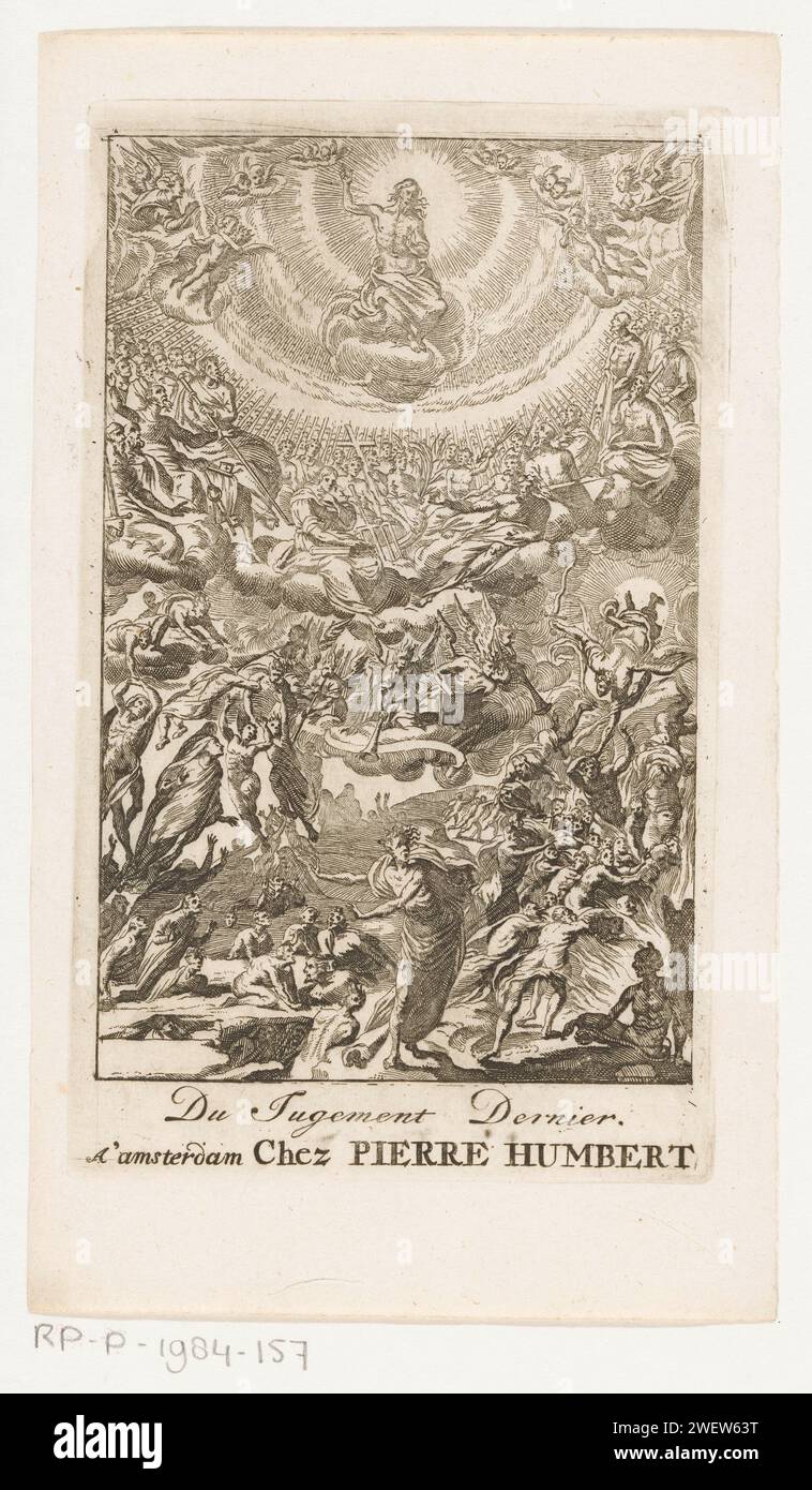 Last judgment, 1712 print The last judgment with Christ on a cloud ...