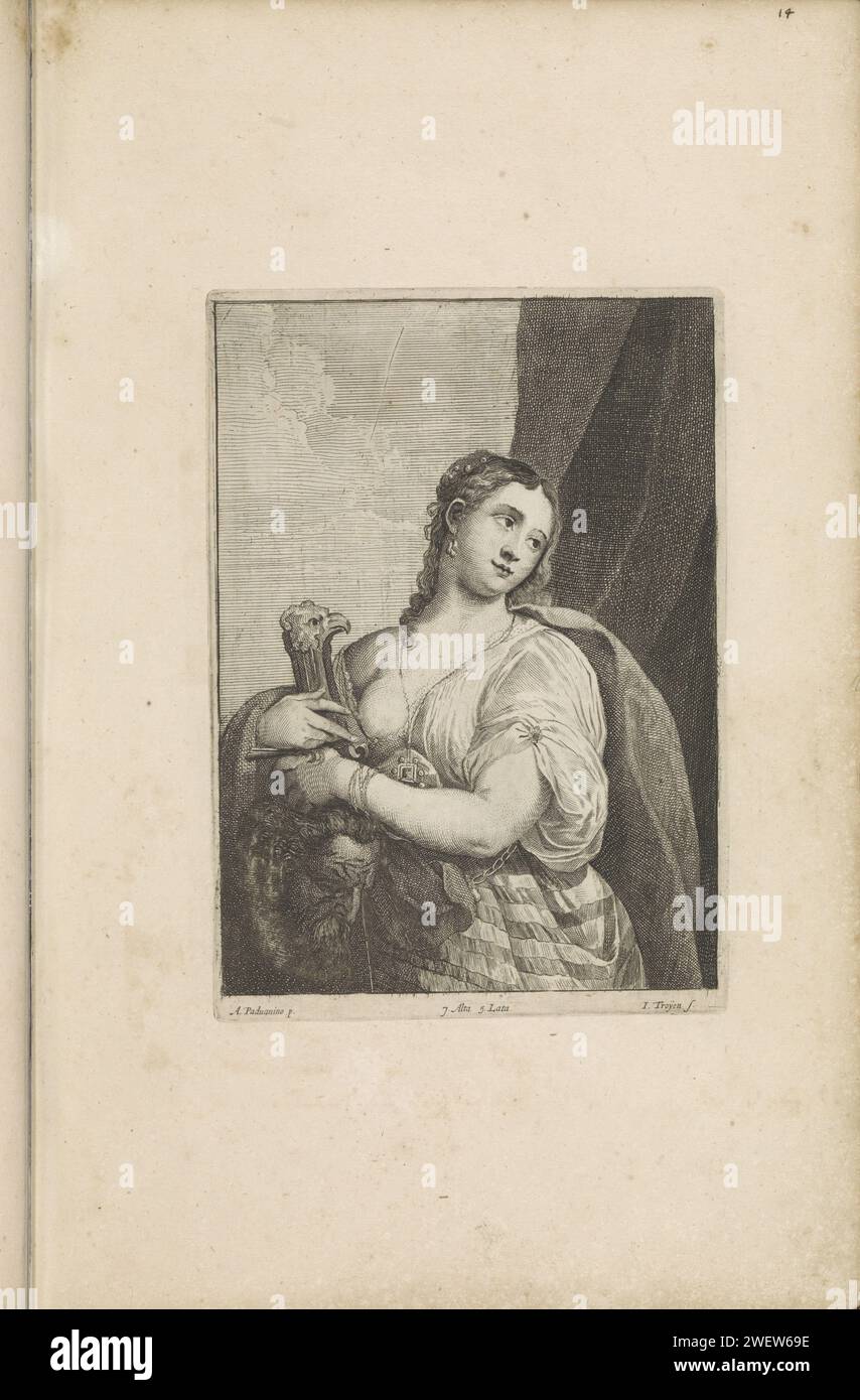 Judit with the head of Holofernes, 1660 print In her hands also the ...