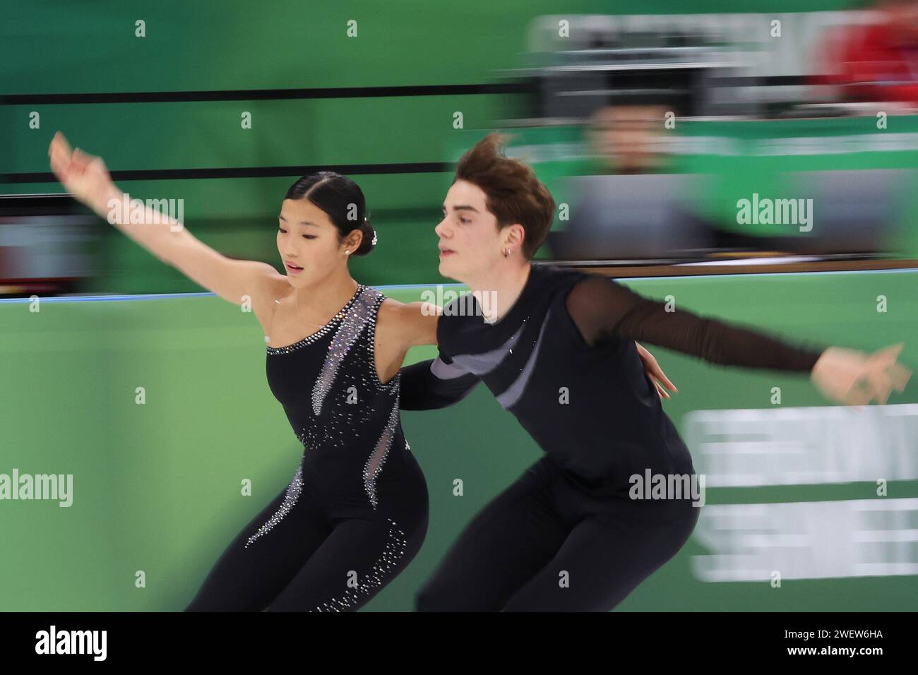 Gangneung, South Korea. 27th Jan, 2024. Carolina Shan Campillo (L) and Pau Vilella of Spain ...