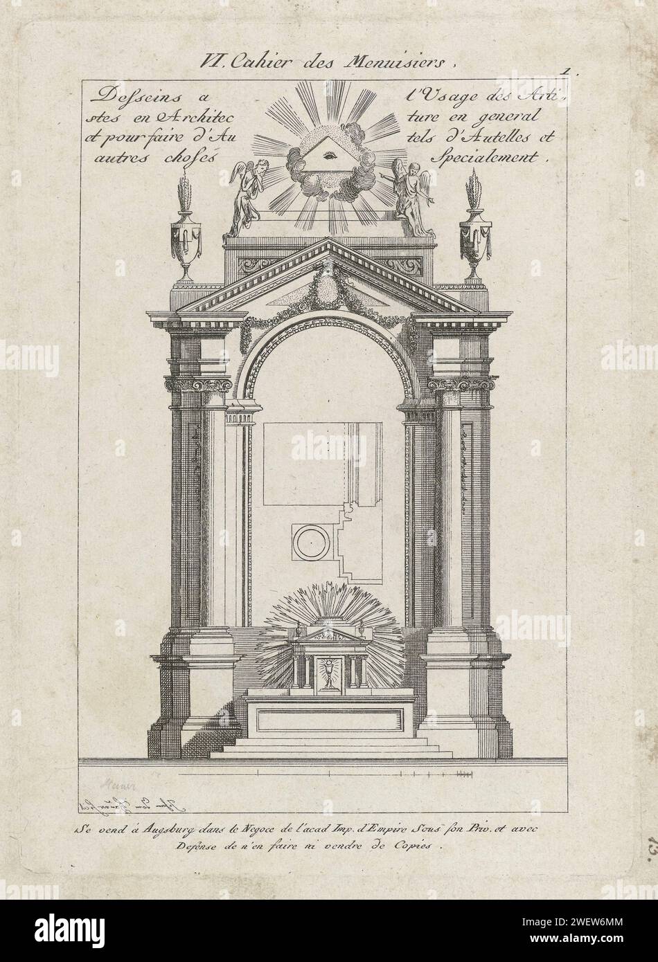Altar with all -seeing eye, 1758 - 1820 print Design for an altar ...