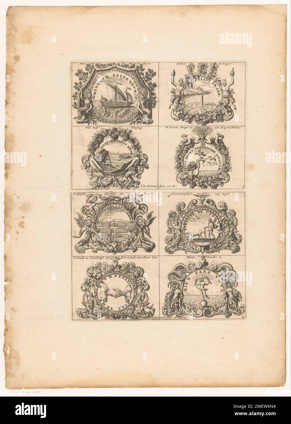 Emblemata with a Galei, Amor and Fortuna, Anthonie de Winter, 1697 ...