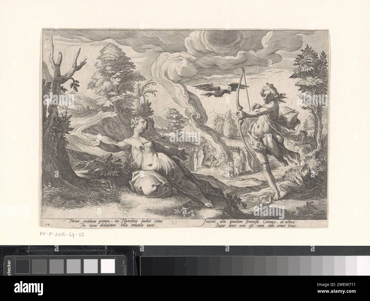Apollo Doodt Coronis, 1590 print Princess Coronis, Apollo's mistress ...