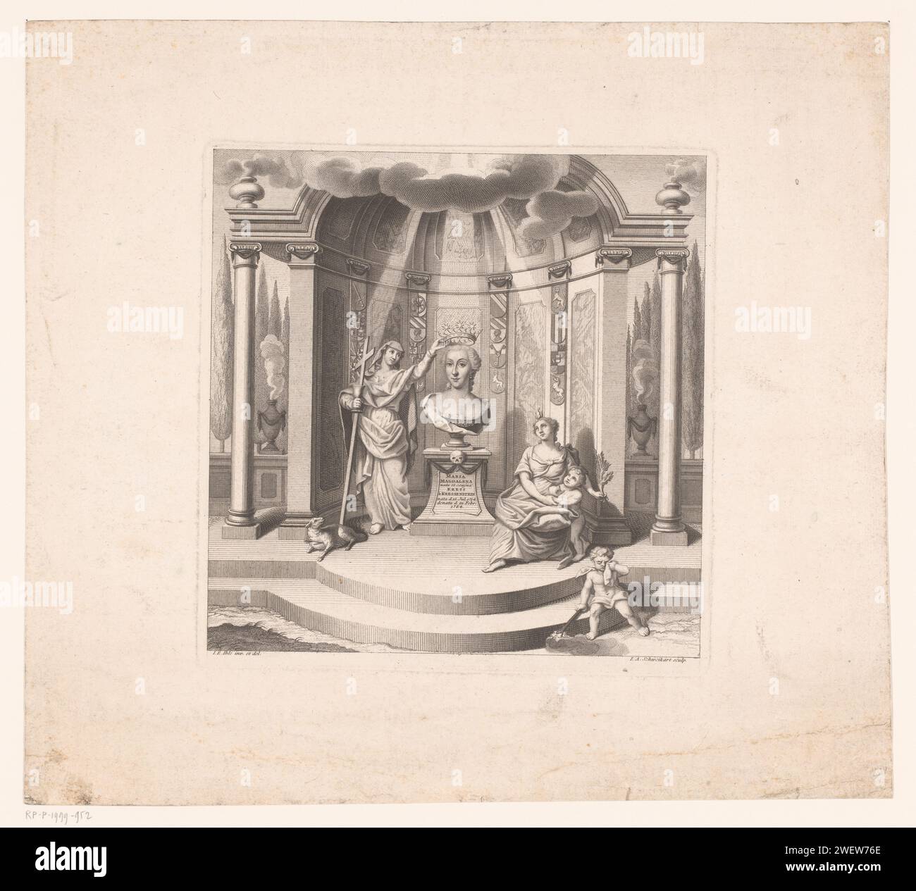 Portrait of Maria Magdalena Kress von Kessenstein with allegory on her ...