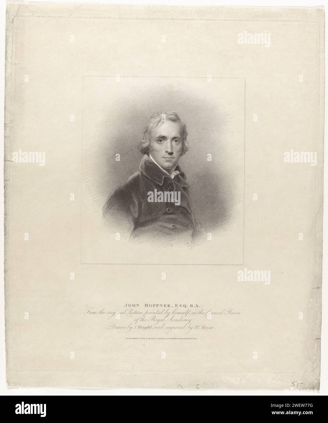 Portret van John Hoppner, Henry Meyer, after John Wright, after John ...