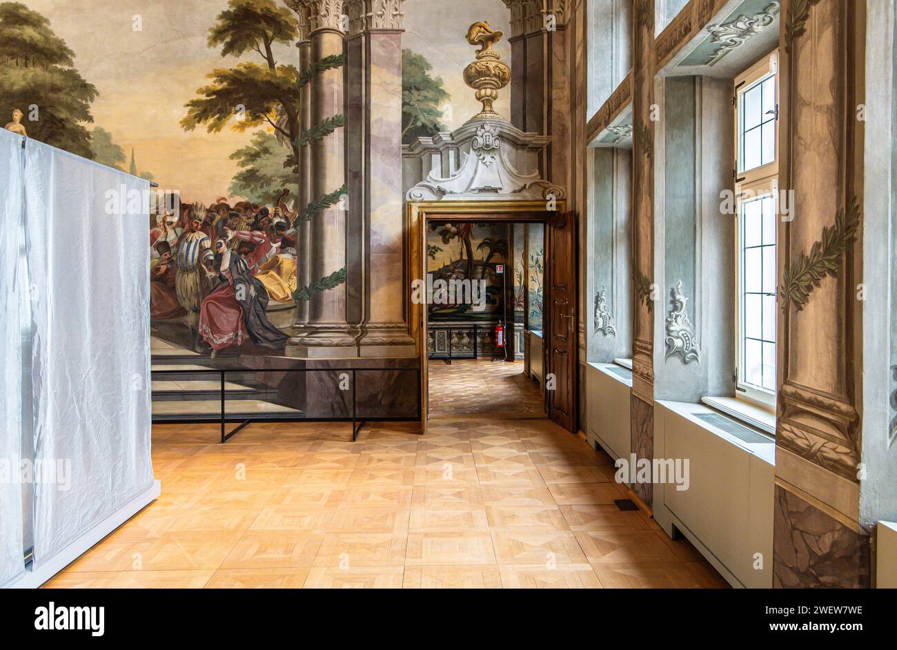 Rococo frescoes by italian painter Karl Henrici ( 1737-1823) at Menz ...