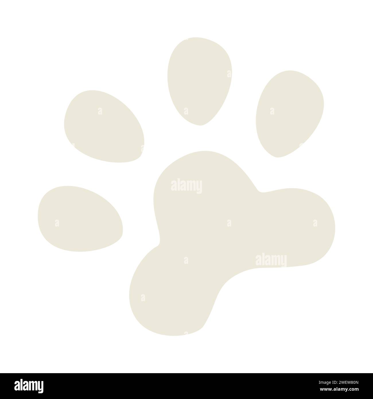 An imprint of a dog or cat footprint . A simple flat vector ...