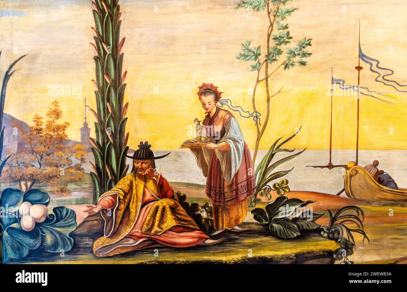Rococo frescoes by italian painter Karl Henrici ( 1737-1823) at Menz ...