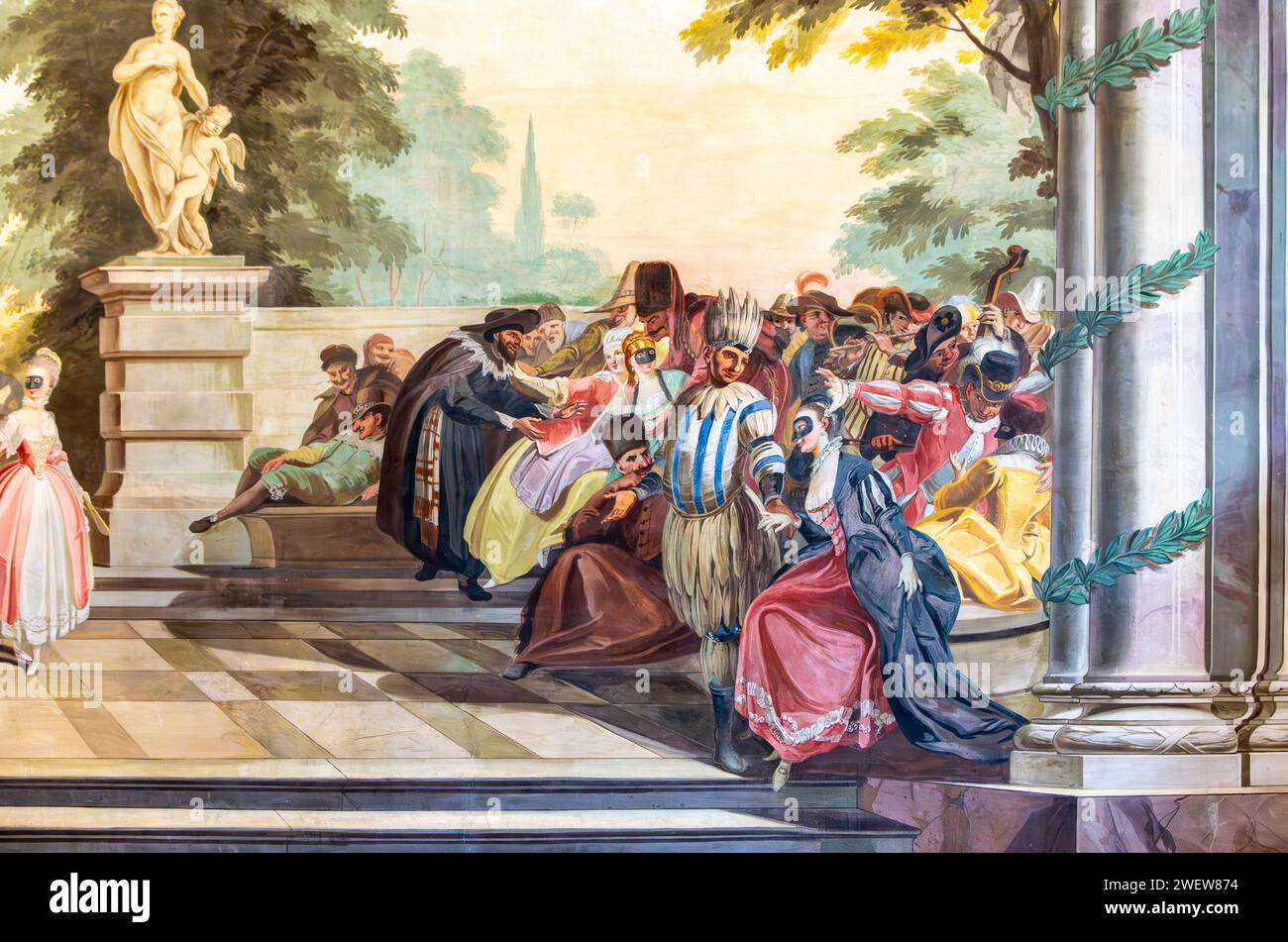 Rococo frescoes by italian painter Karl Henrici ( 1737-1823) at Menz ...