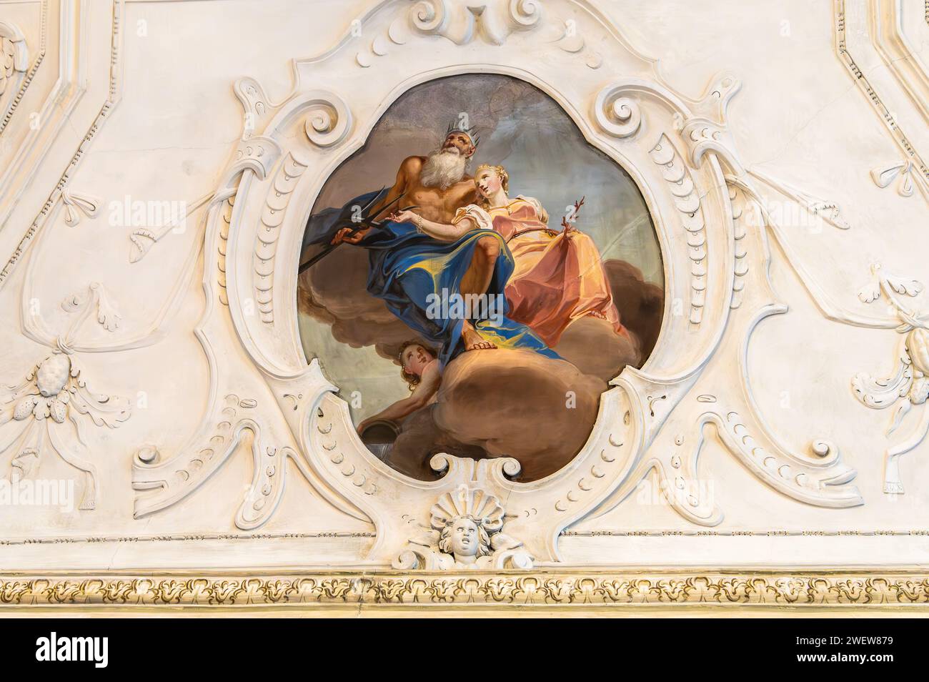 Rococo frescoes by italian painter Karl Henrici ( 1737-1823) at Menz ...