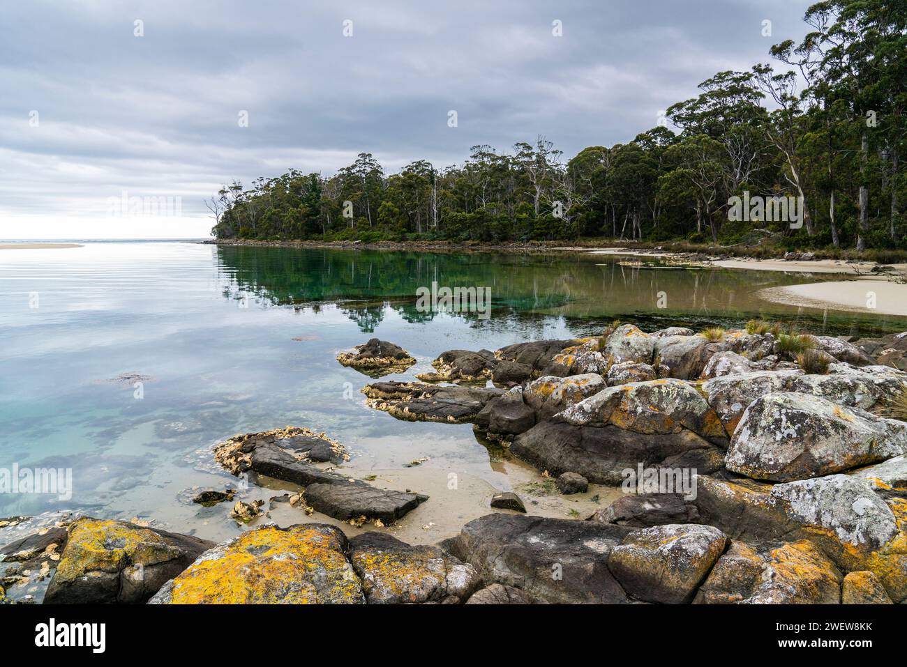 Cloudy Bay Lagoon on South Bruny Island, Tasmania Stock Photo - Alamy
