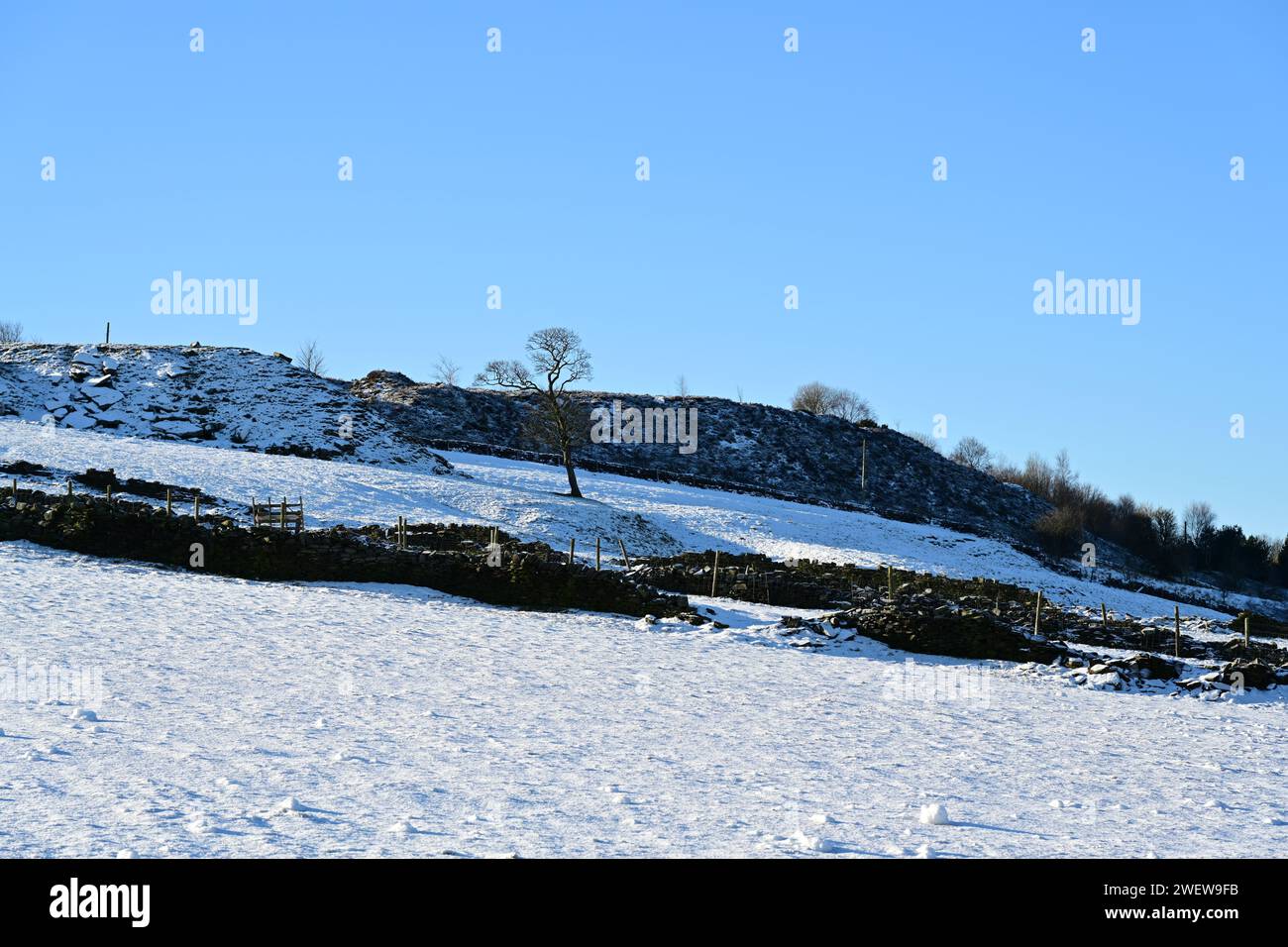 Snow in Haworth on the moors, Haworth West Yorkshire Stock Photo - Alamy