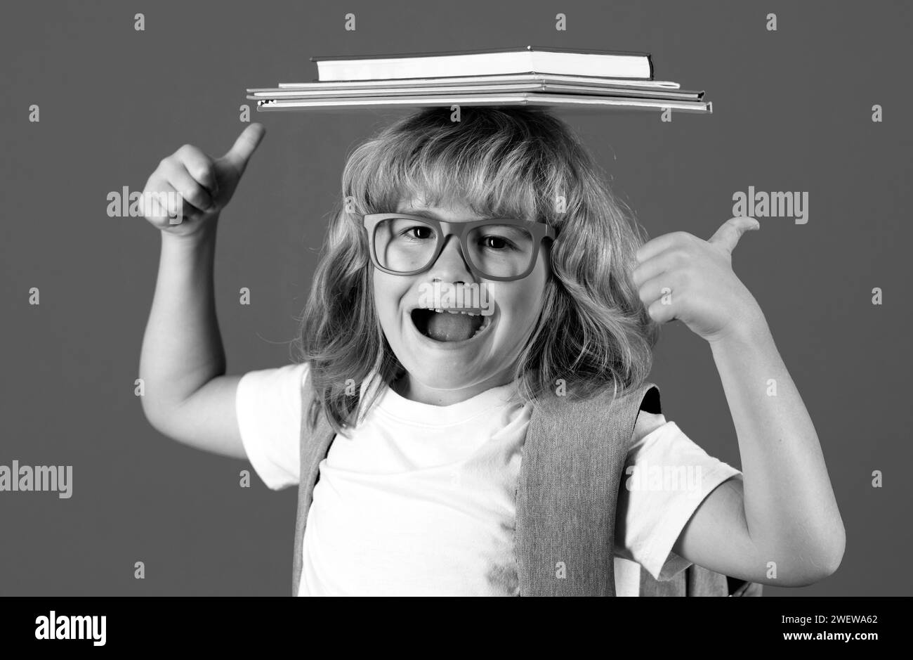 Schoolchild in school uniform with backpack. Teen student on isolated ...