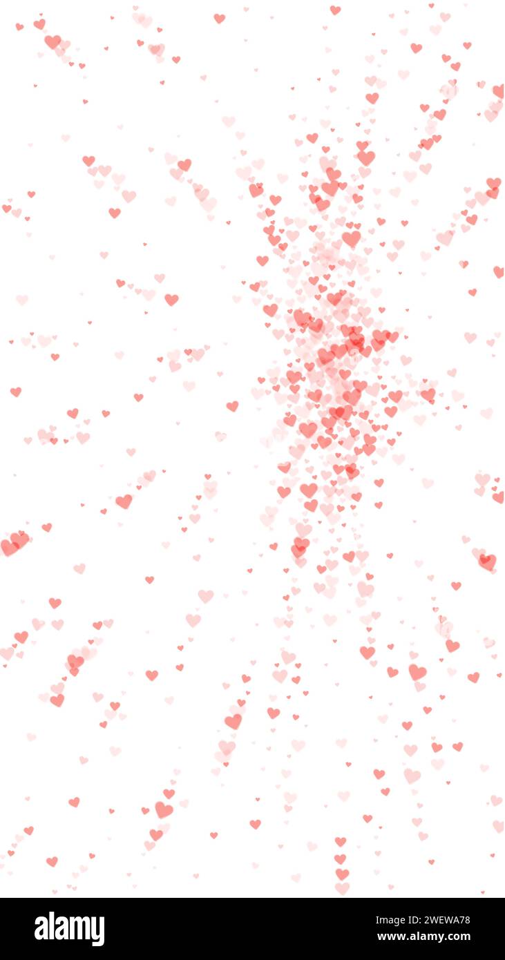 Flying hearts for valentine's day. Red hearts scattered on white ...