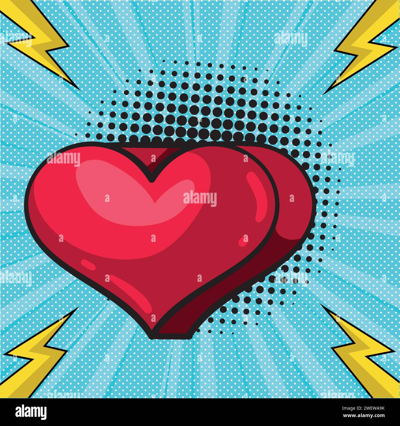 heart love pop art style vector image Stock Vector Image & Art - Alamy
