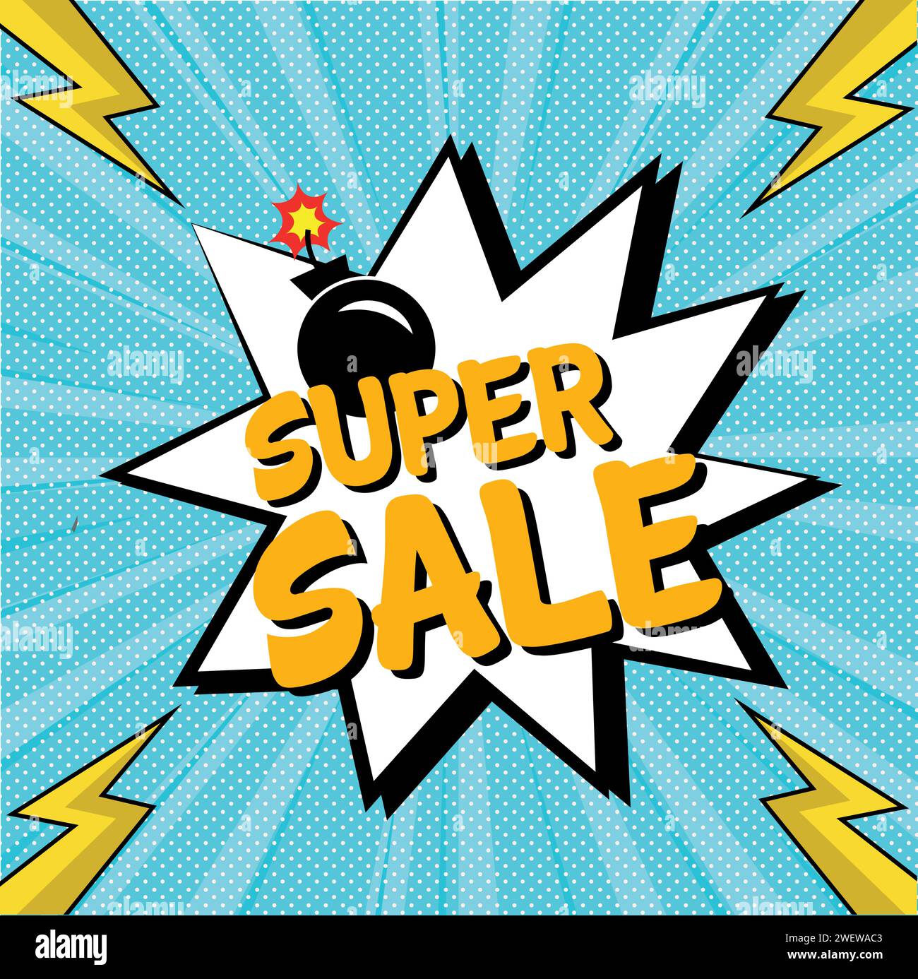 Super sales text pop art design vector image Stock Vector Image & Art ...