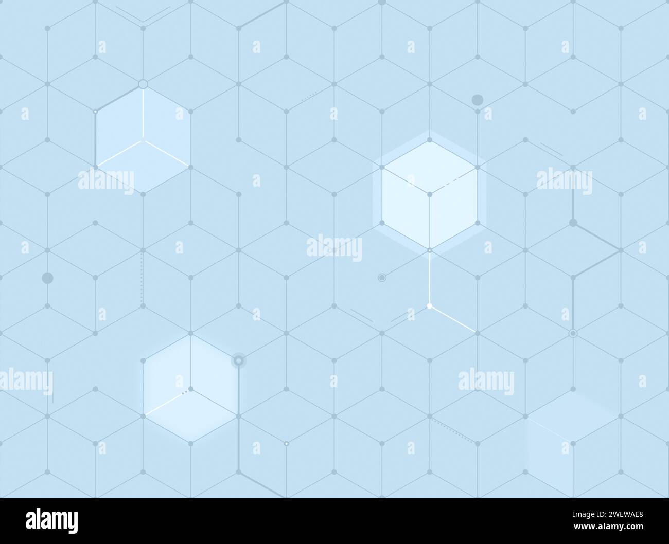 Blue 3d cubes on light blue background, seamless geometric pattern ...