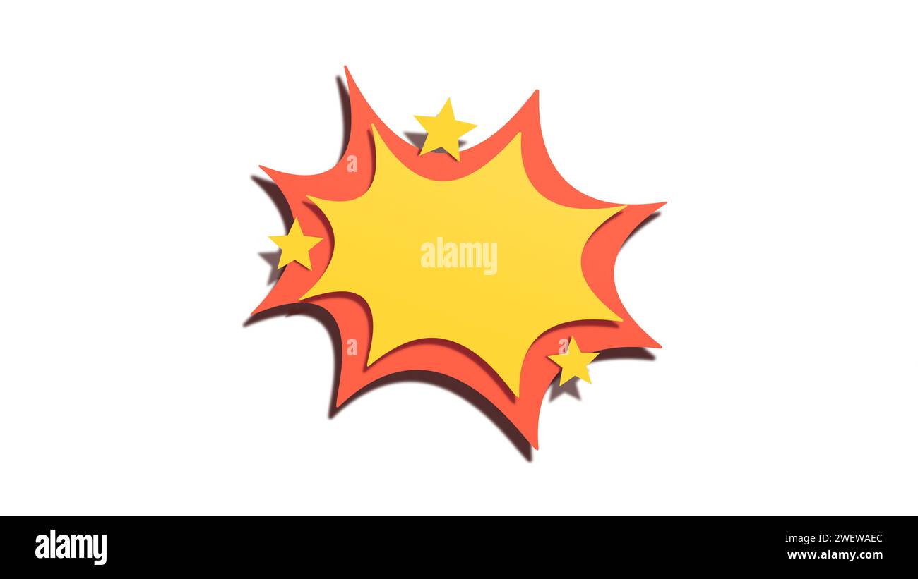 Colorful comic or cartoon style explosion illustration on white ...