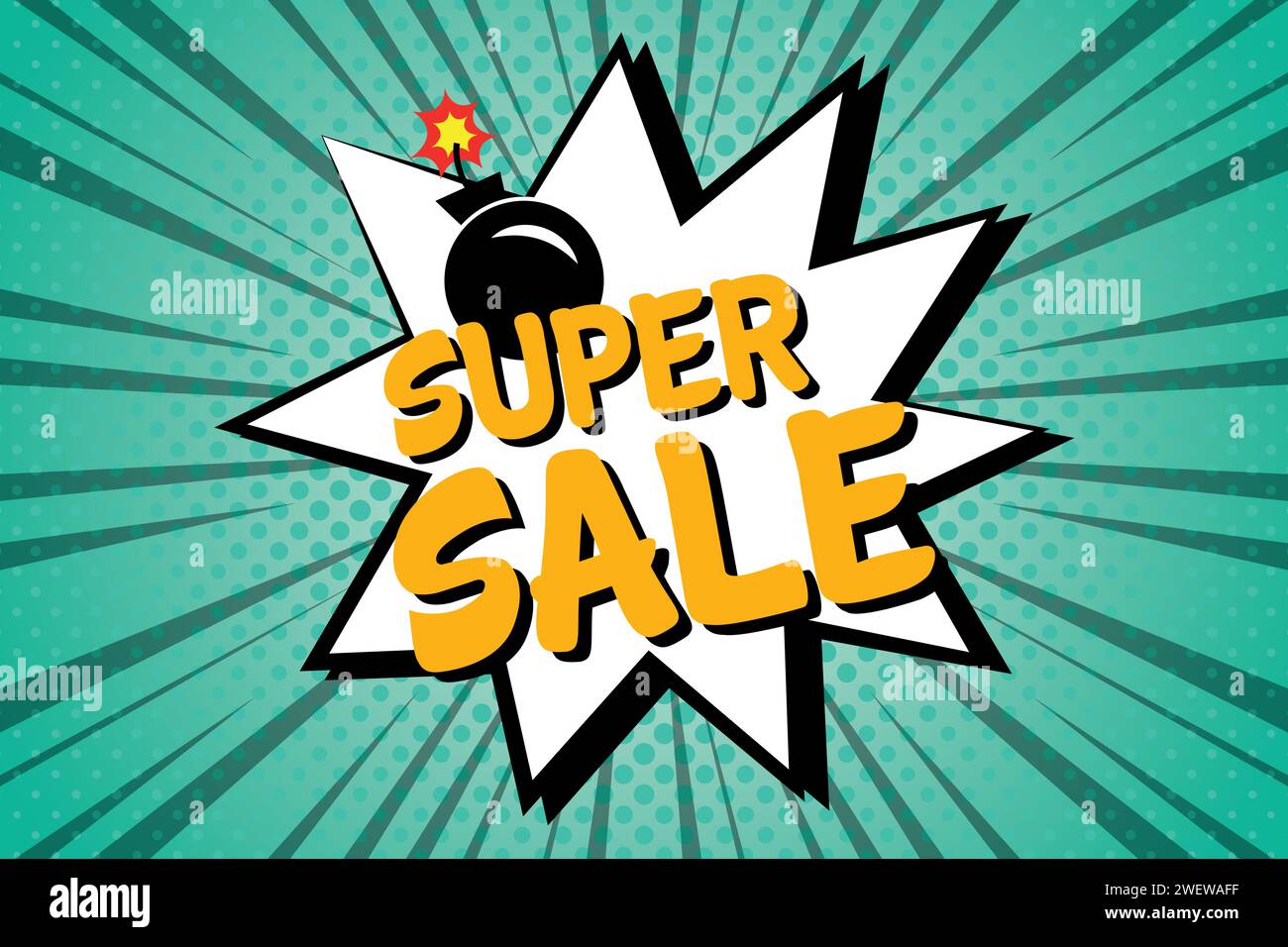 Super sales text pop art design vector image Stock Vector Image & Art ...
