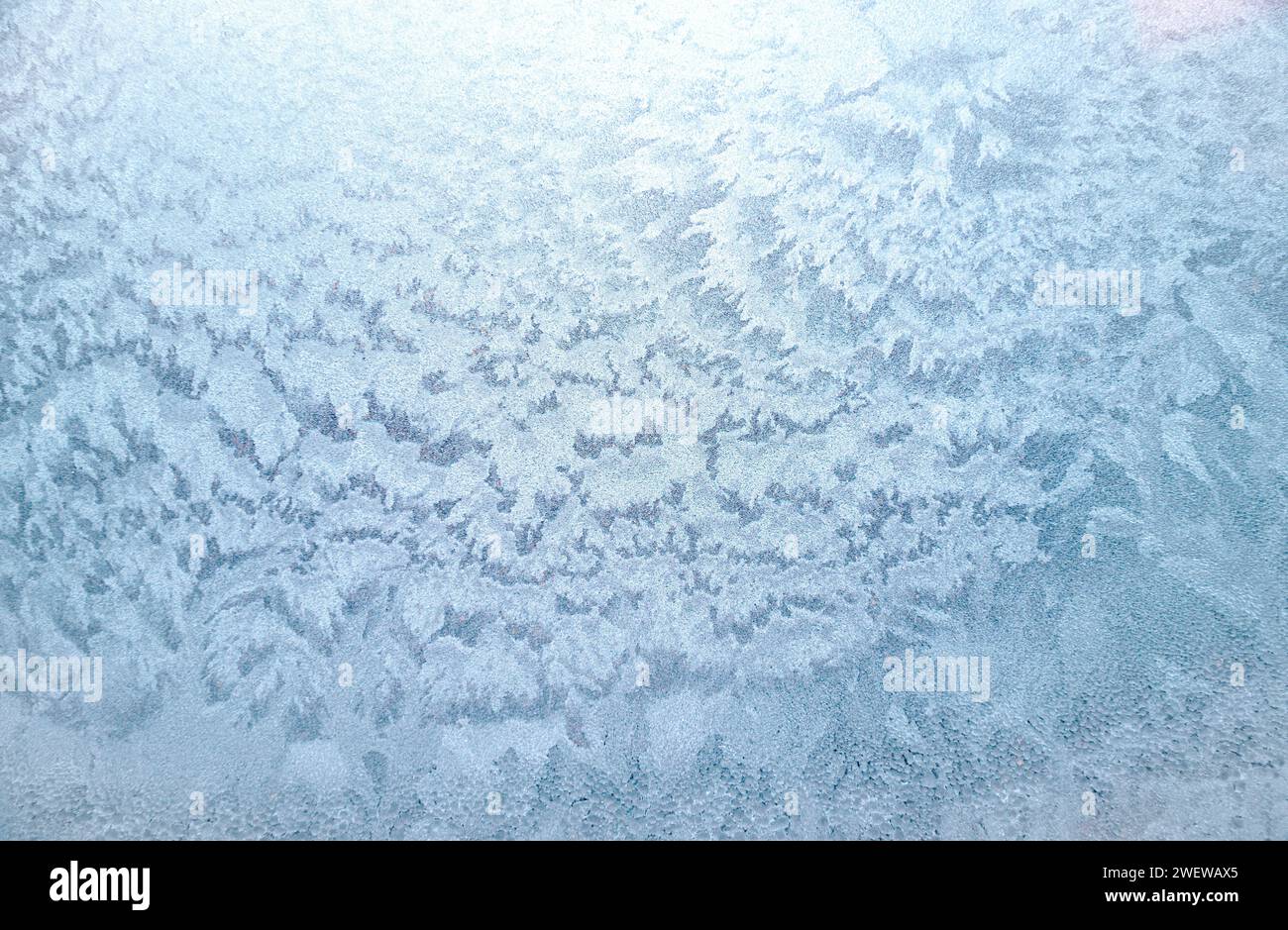 Winter window with frozen surface, icy pattern as background or texture ...