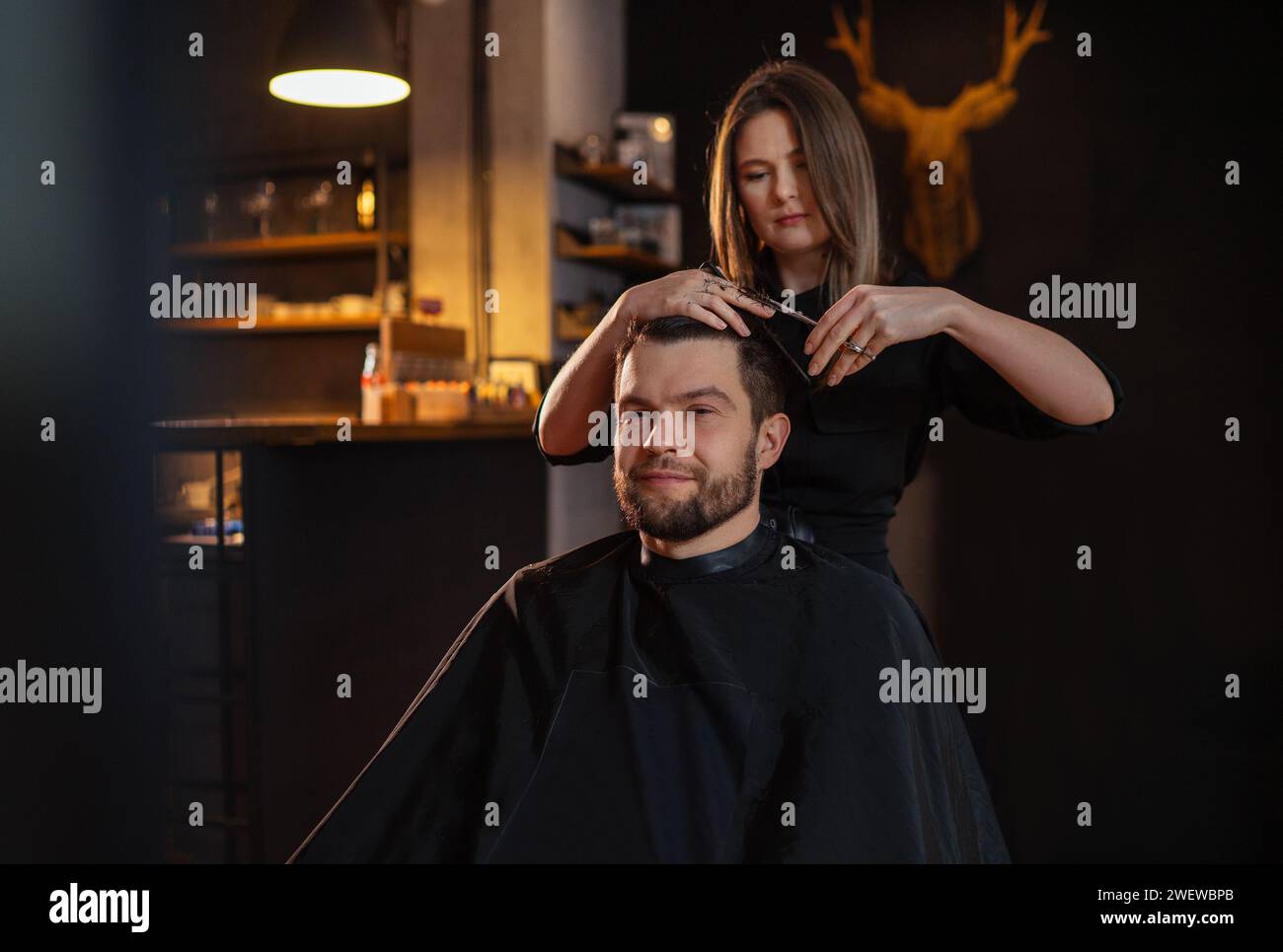 Handsome man long beard undercut hi-res stock photography and images ...